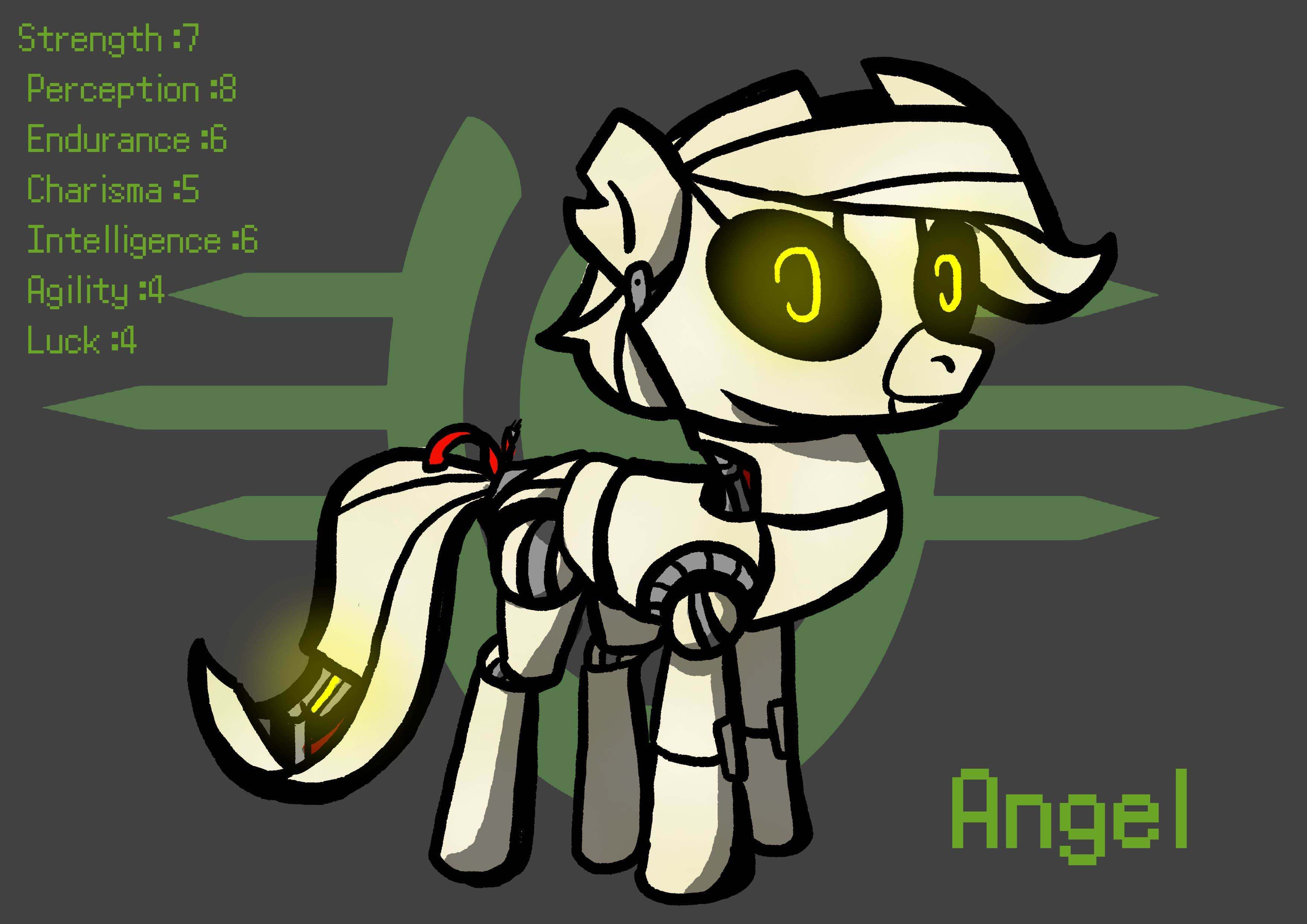 #3558700 - safe, artist:gold_hd2017, oc, oc only, oc:angel, pony, robot ...