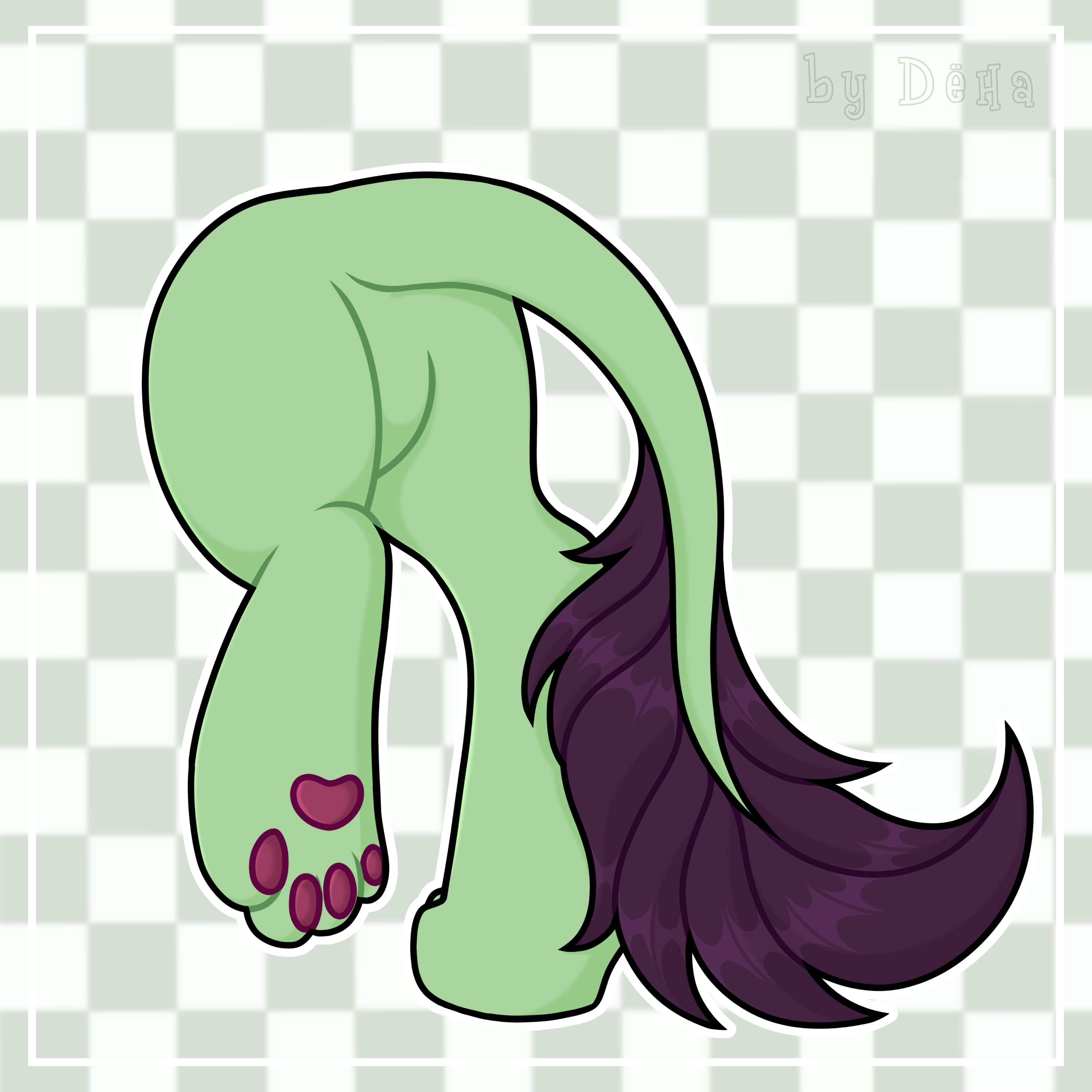 #3569394 - safe, artist:dena, oc, oc only, oc:inky mulberry, kirin, butt, butt focus, commission ...