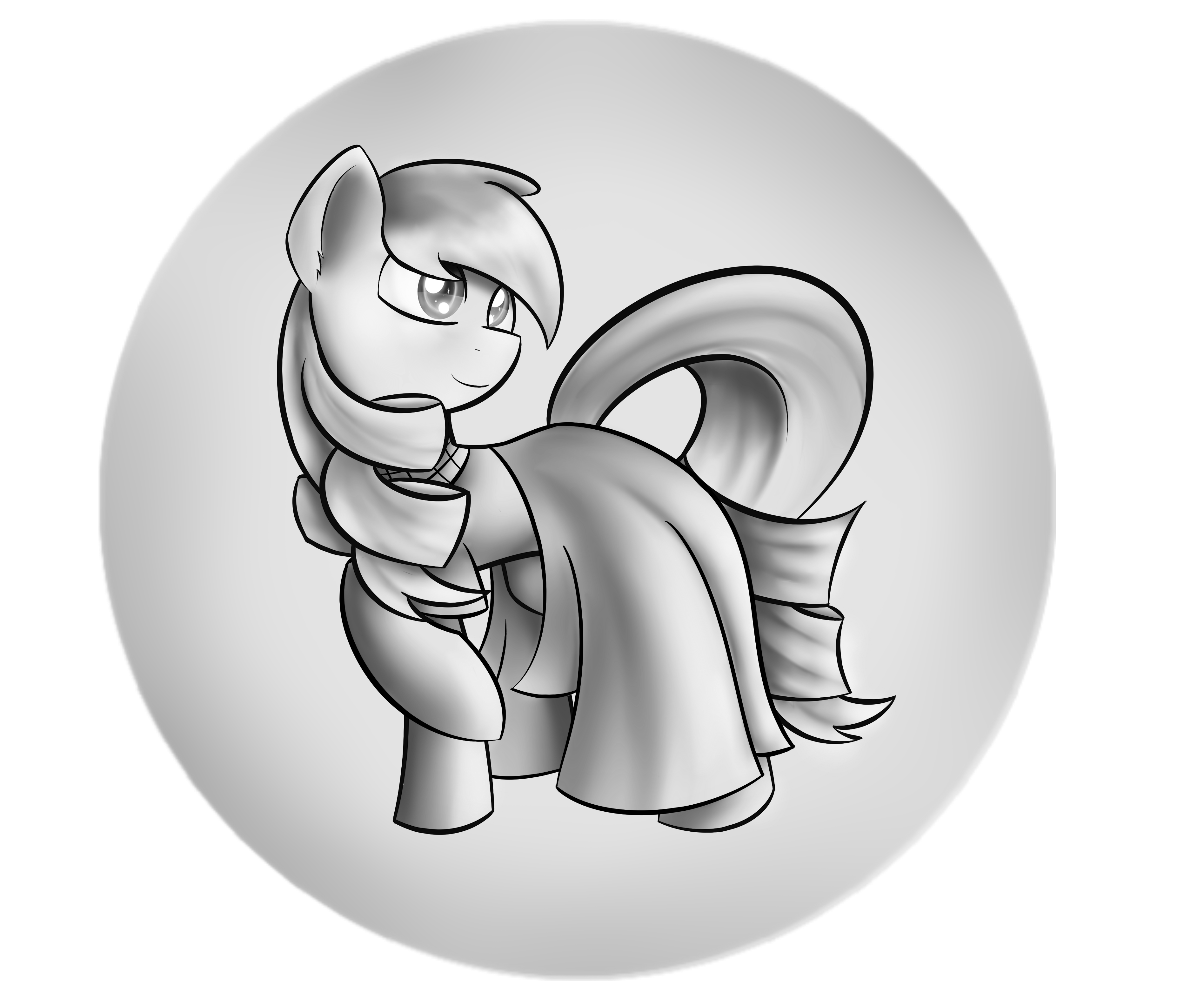 #3569690 - safe, artist:dusthiel, oc, oc only, earth pony, pony, clothes, dress, grayscale ...