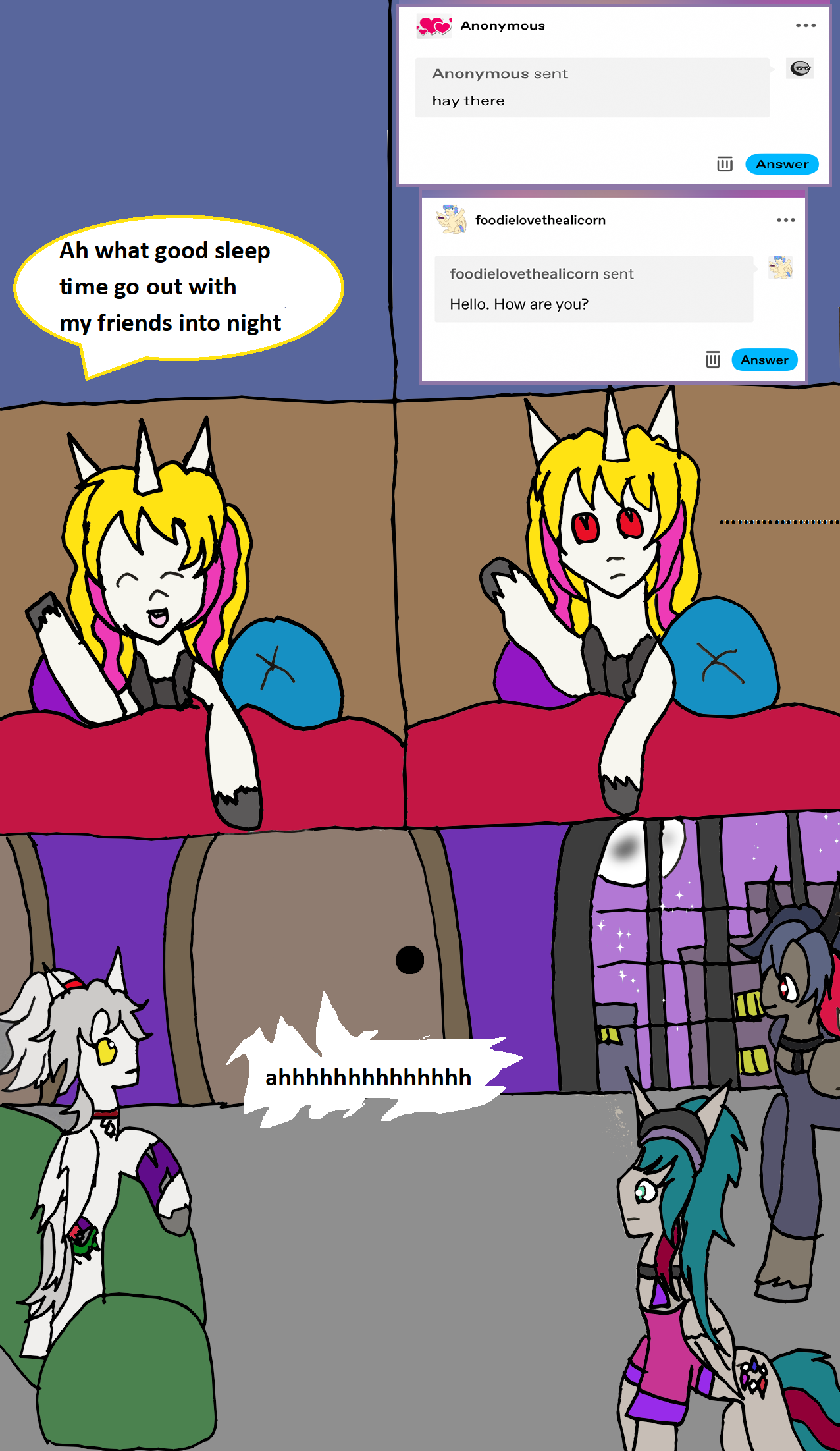 #3569823 - safe, artist:ask-luciavampire, oc, oc only, oc:blaze ash, oc:cross dusk, oc:karin ...