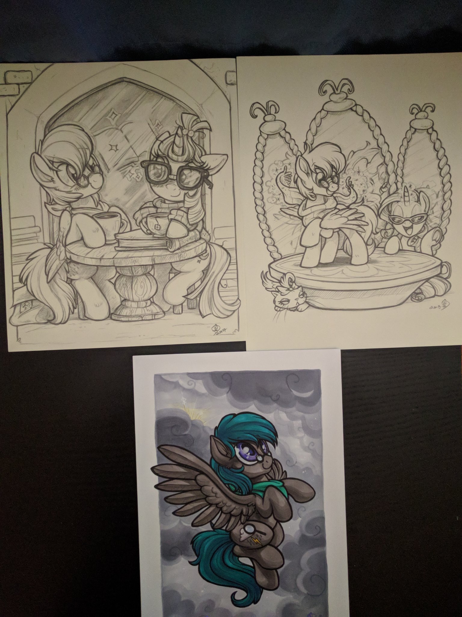 #3569842 - safe, artist:whitediamonds, moondancer, opalescence, rarity ...