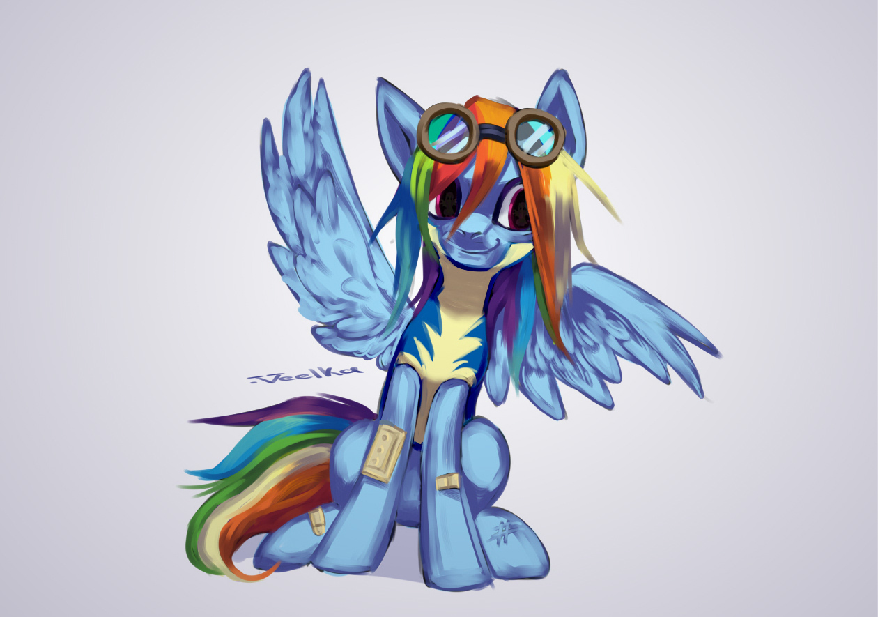 #3571064 - safe, artist:veelka, rainbow dash, pegasus, g4, blue fur ...