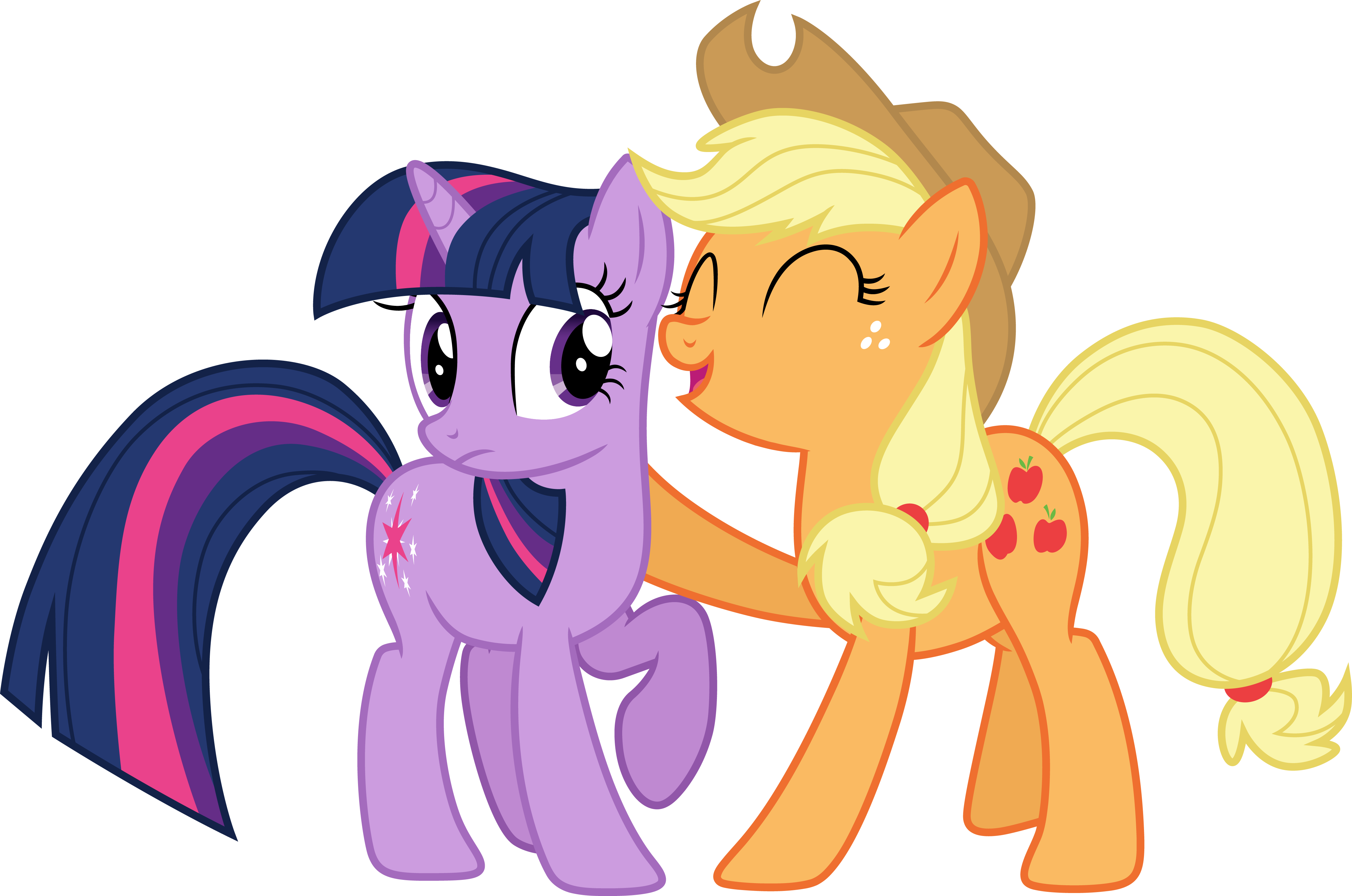 #3571445 - safe, artist:cloudy glow, applejack, twilight sparkle, earth pony, pony, unicorn, g4 ...