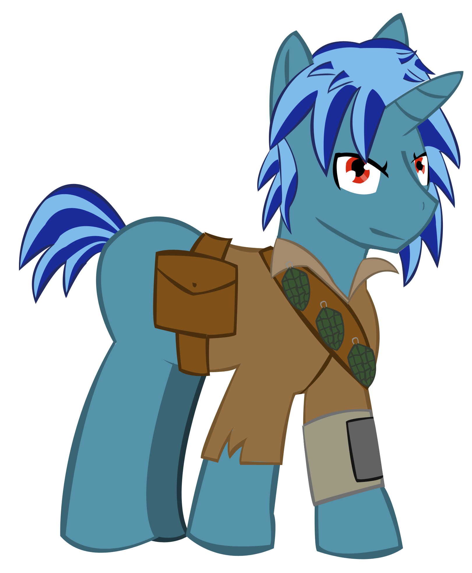 #3572327 - safe, artist:raritykaiba, oc, oc only, oc:darter, pony, fallout equestria, bag, belt ...