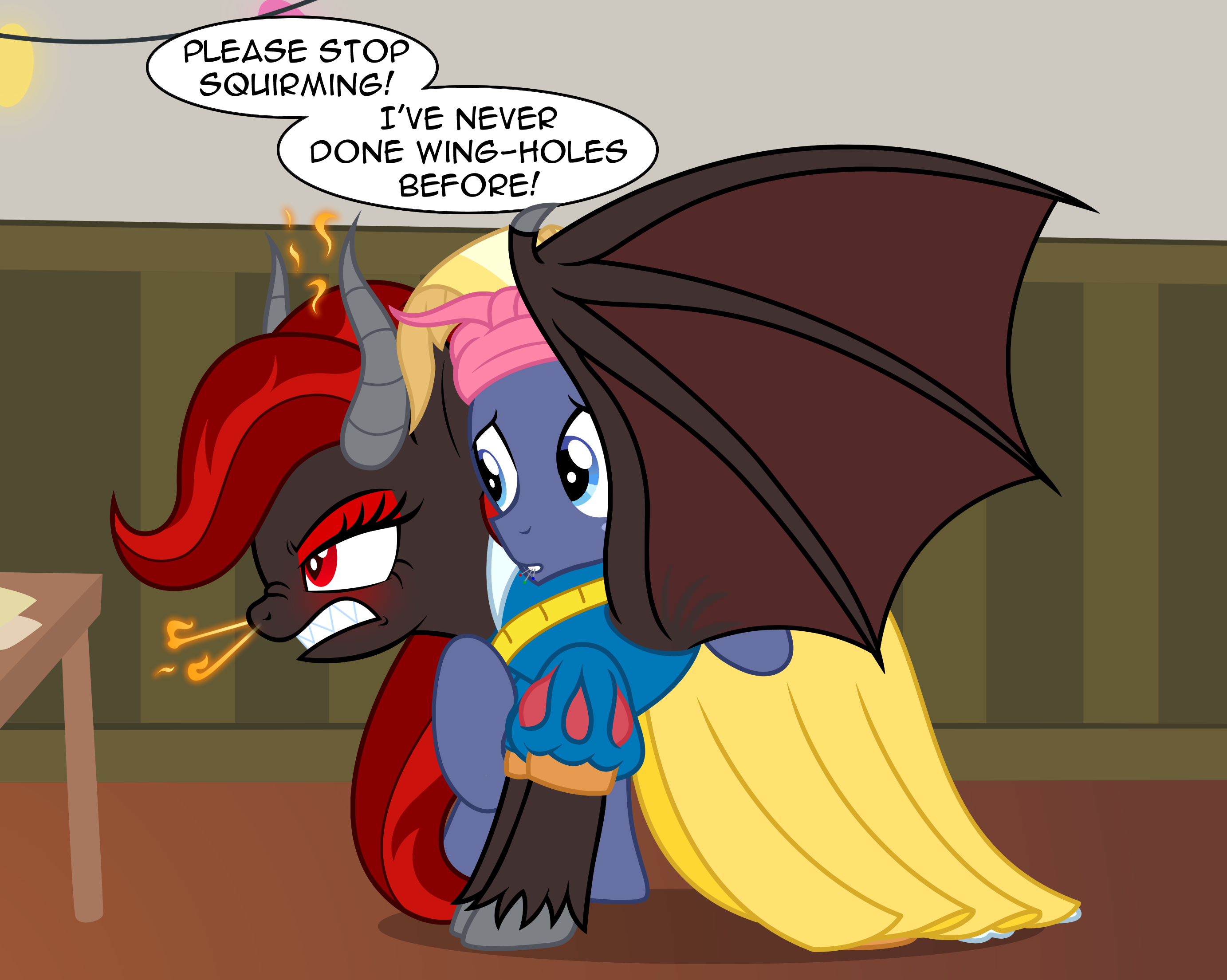 #3572520 - safe, artist:badumsquish, derpibooru exclusive, star tracker, oc, oc:kim stone, demon ...