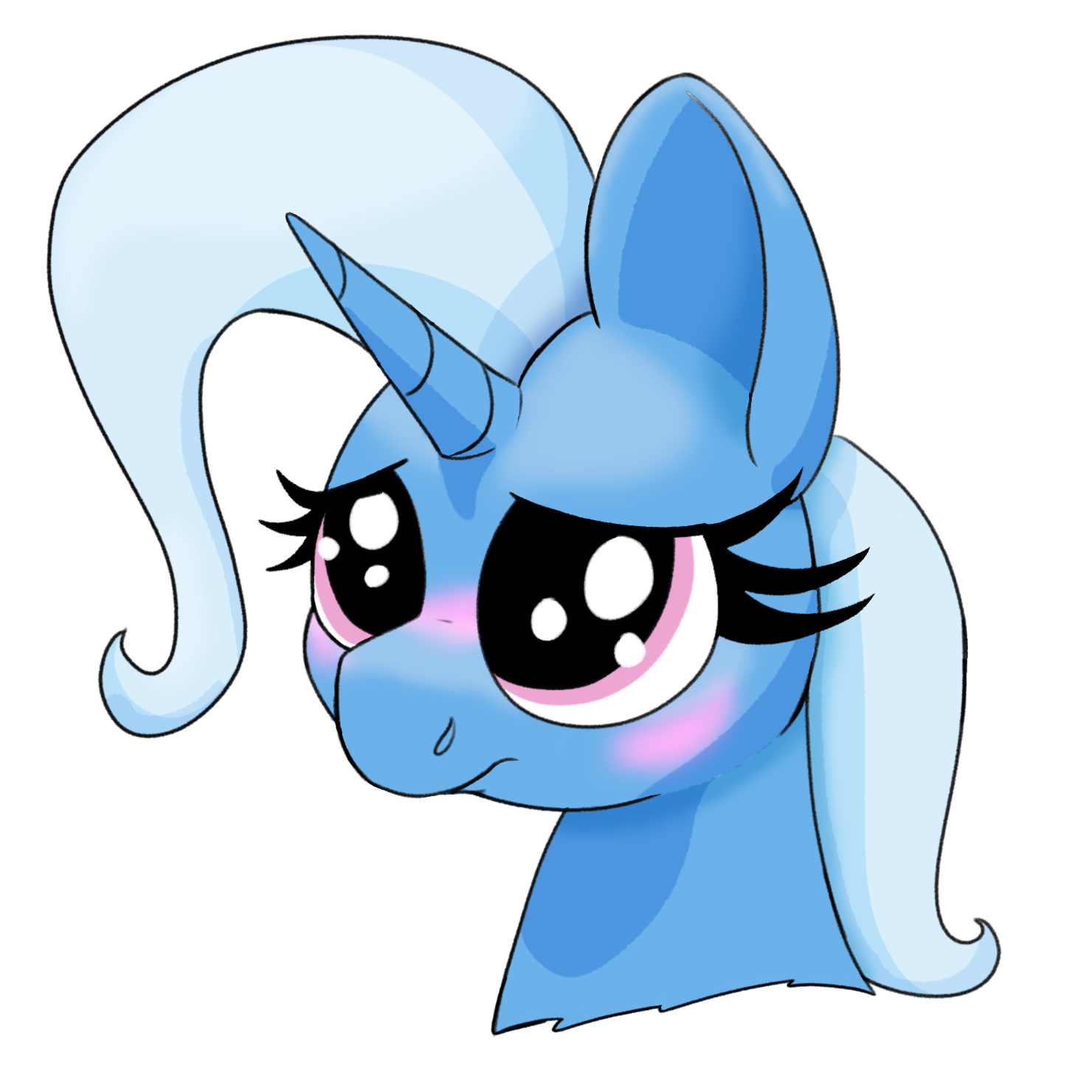 #3572907 - safe, artist:xppp1n, trixie, unicorn, g4, blushing, female, horn, ibispaint x, mare ...