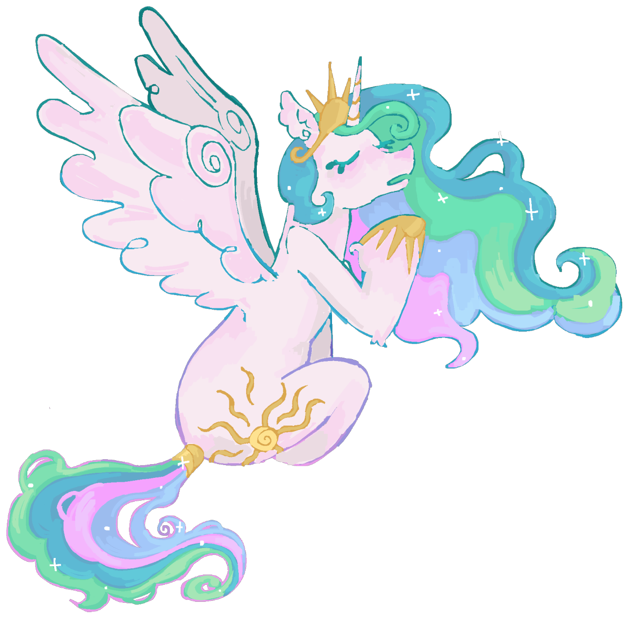 #3573266 - safe, artist:saskaw, princess celestia, alicorn, pony, g4 ...