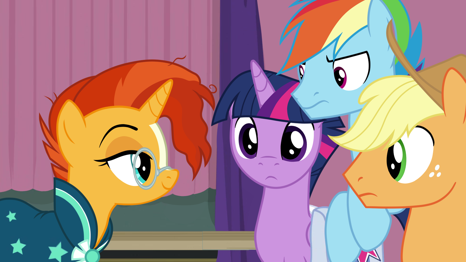 #3573380 - safe, artist:glowfangs, edit, edited screencap, screencap, applejack, rainbow dash ...