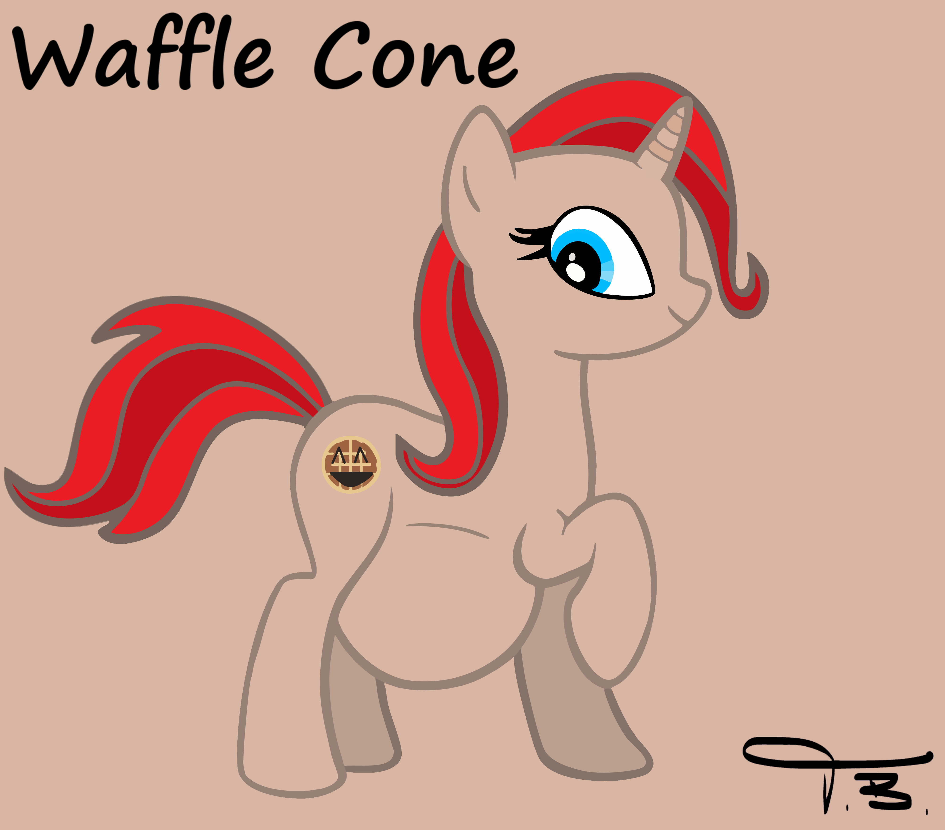 #3573482 - safe, artist:twilightsbelly, oc, oc only, oc:waffle cone ...