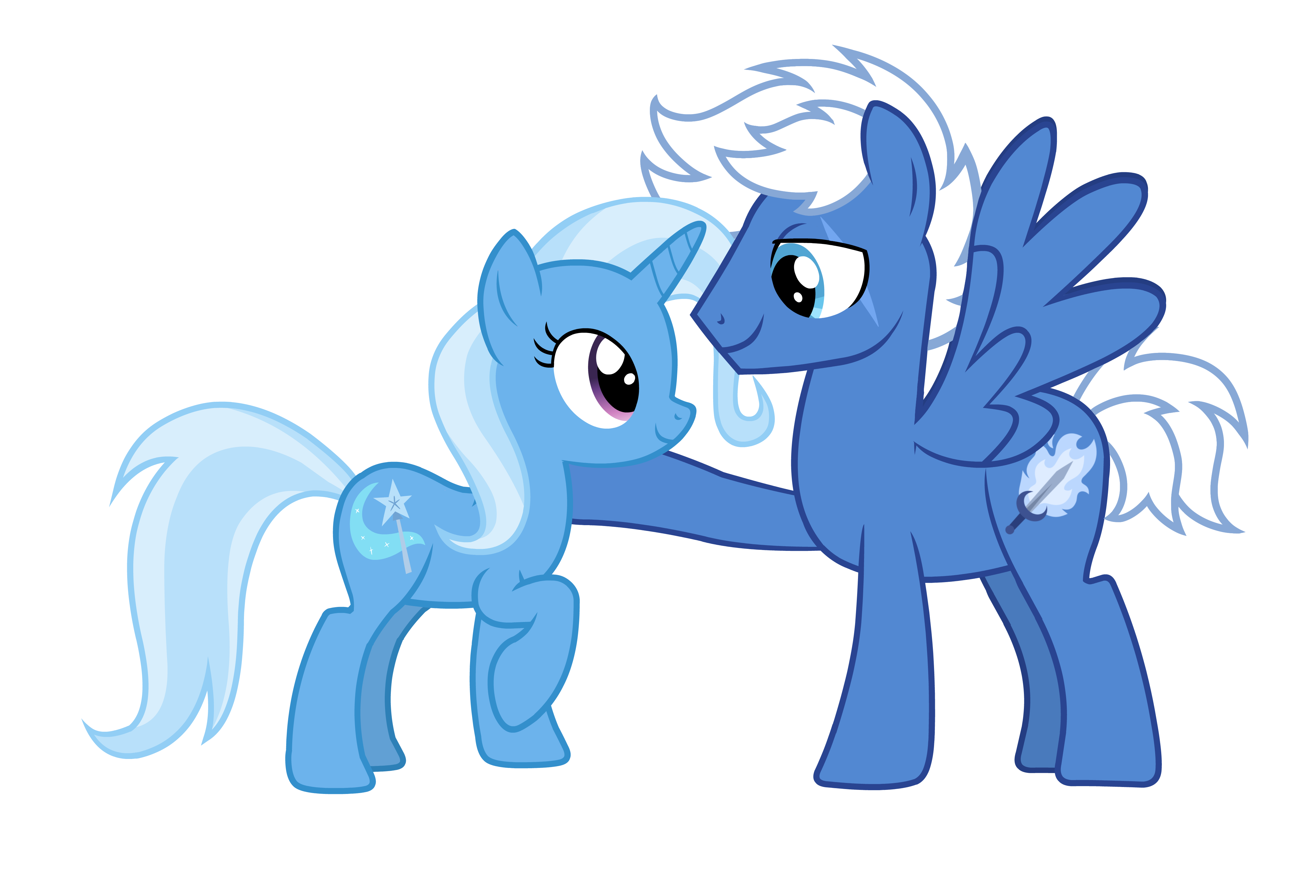 #3574045 - safe, artist:alicesponycorner, trixie, oc, pegasus, pony, unicorn, g4, canon x oc ...