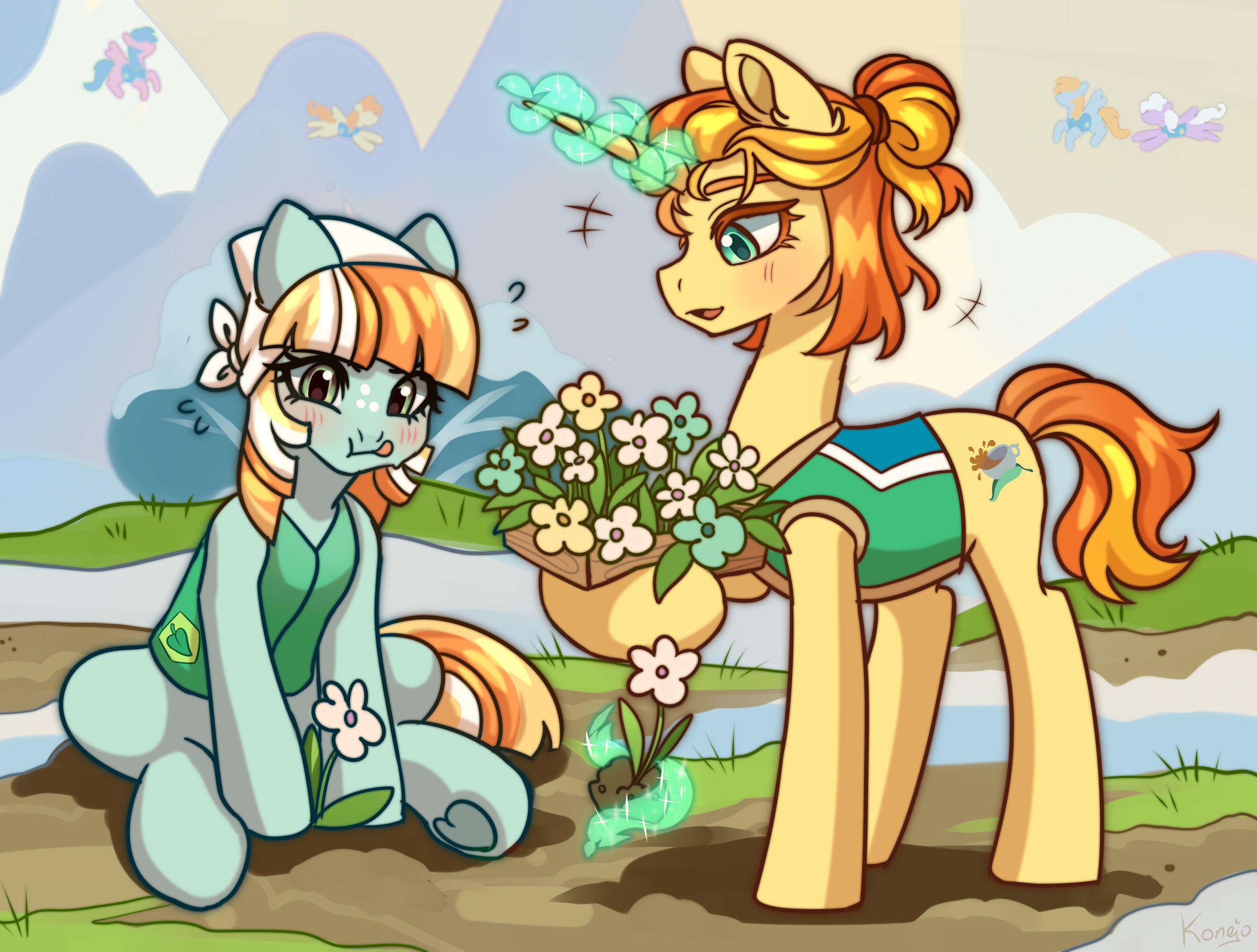 #3574376 - oc name needed, safe, artist:konejo, oc, earth pony, pegasus, pony, unicorn, g4, my ...