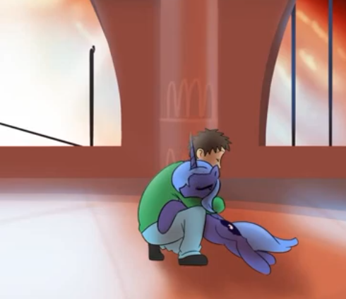 #3574676 - safe, artist:doublewbrothers, edit, princess luna, human ...