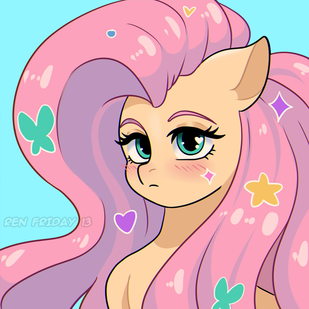#3558823 - safe, artist:renfriday13, fluttershy, pony, g4, blushing ...