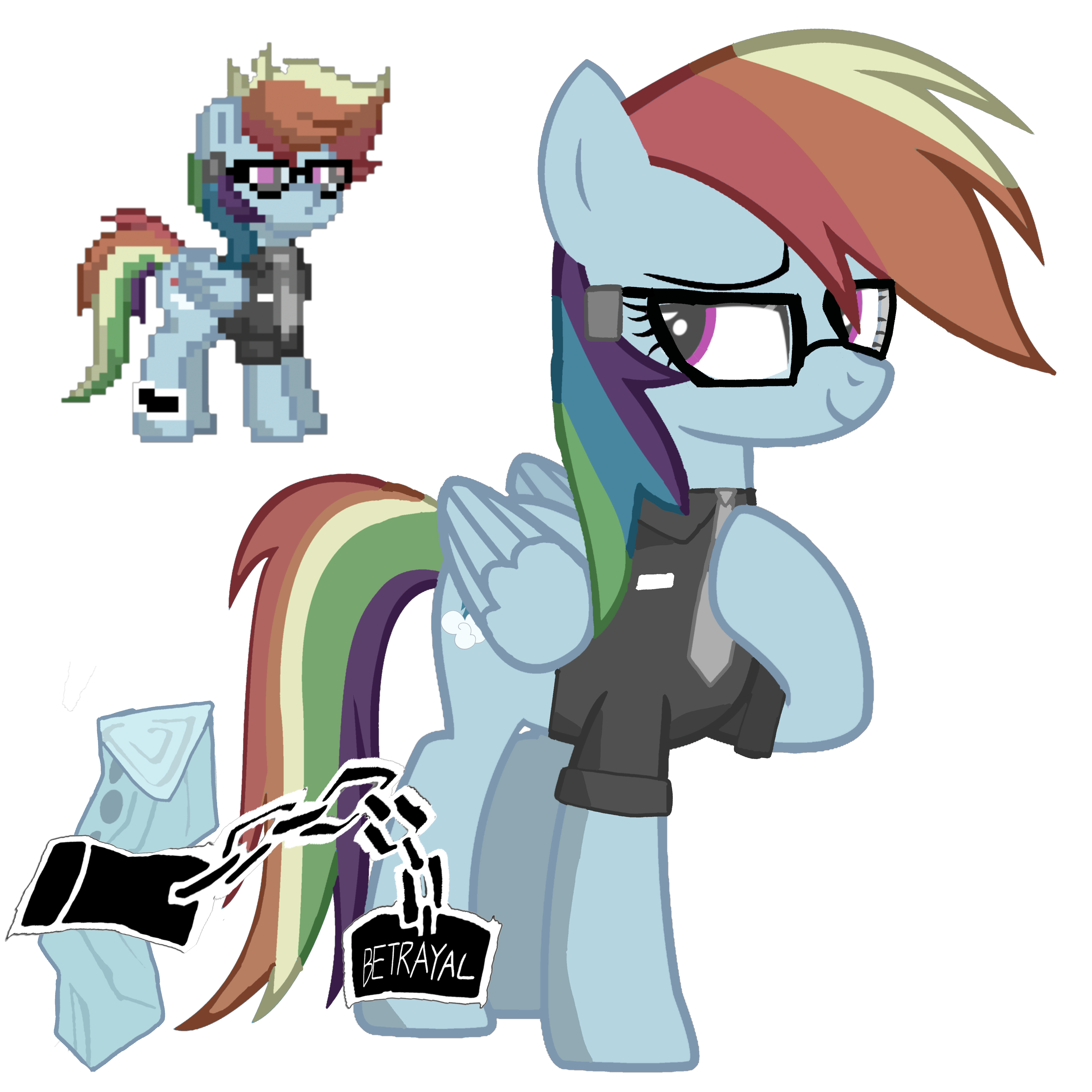 #3559008 - safe, artist:brain power, mean rainbow dash, pegasus, pony ...