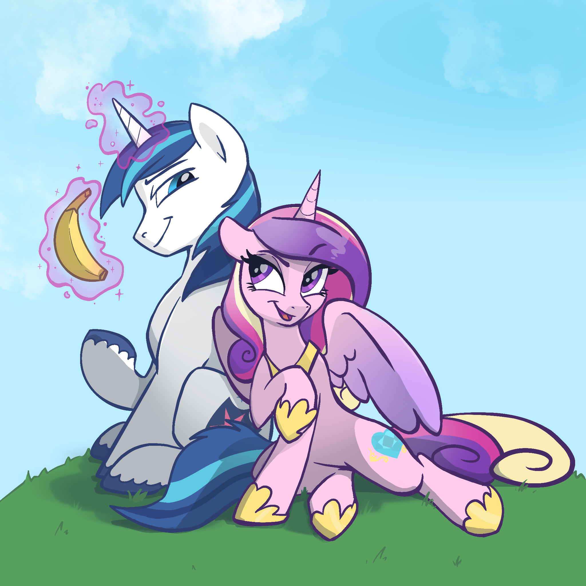 #3576519 - safe, artist:lummh, artist:pfeffaroo, princess cadance, shining armor, alicorn, pony ...