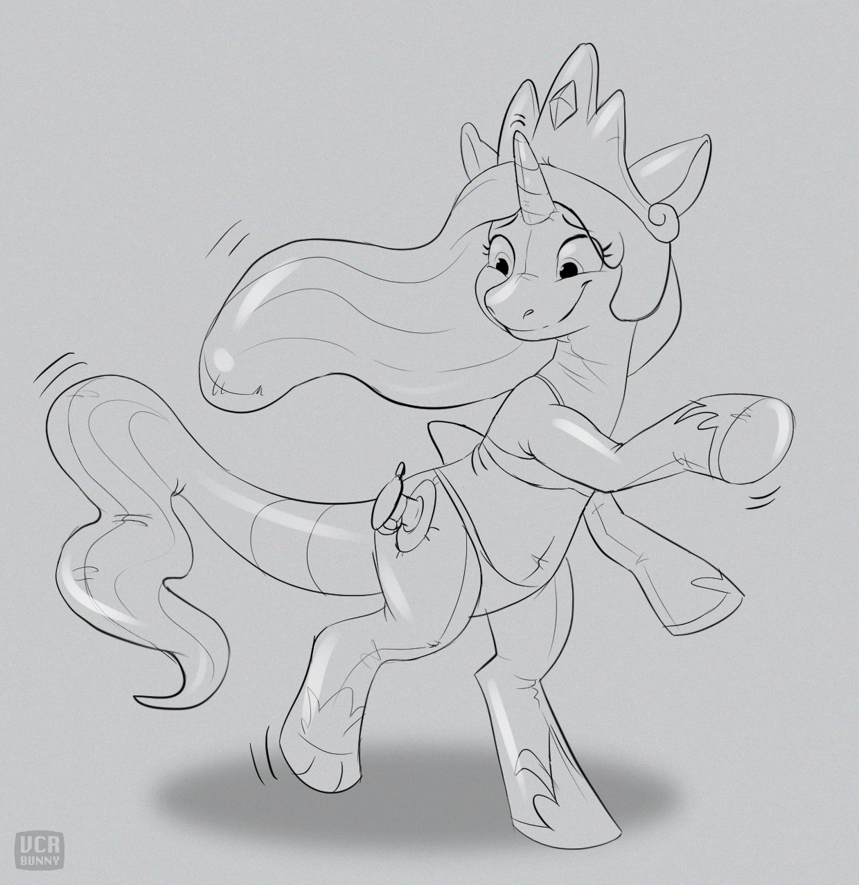 #3576633 - safe, artist:vcr-bunny, princess celestia, oc, alicorn, inflatable pony, pony ...