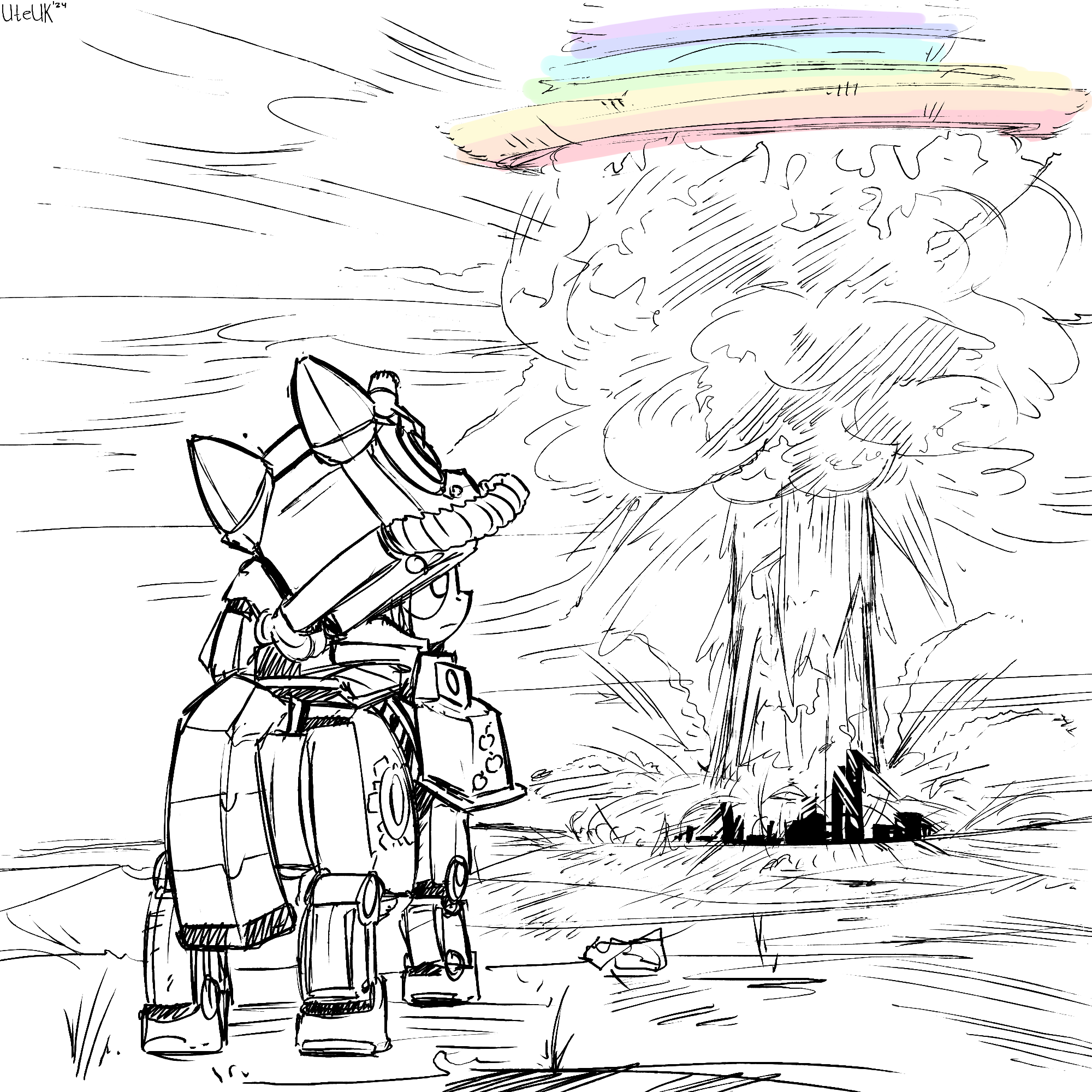 #3577281 - safe, artist:uteuk, pony, fallout equestria, armor, city ...