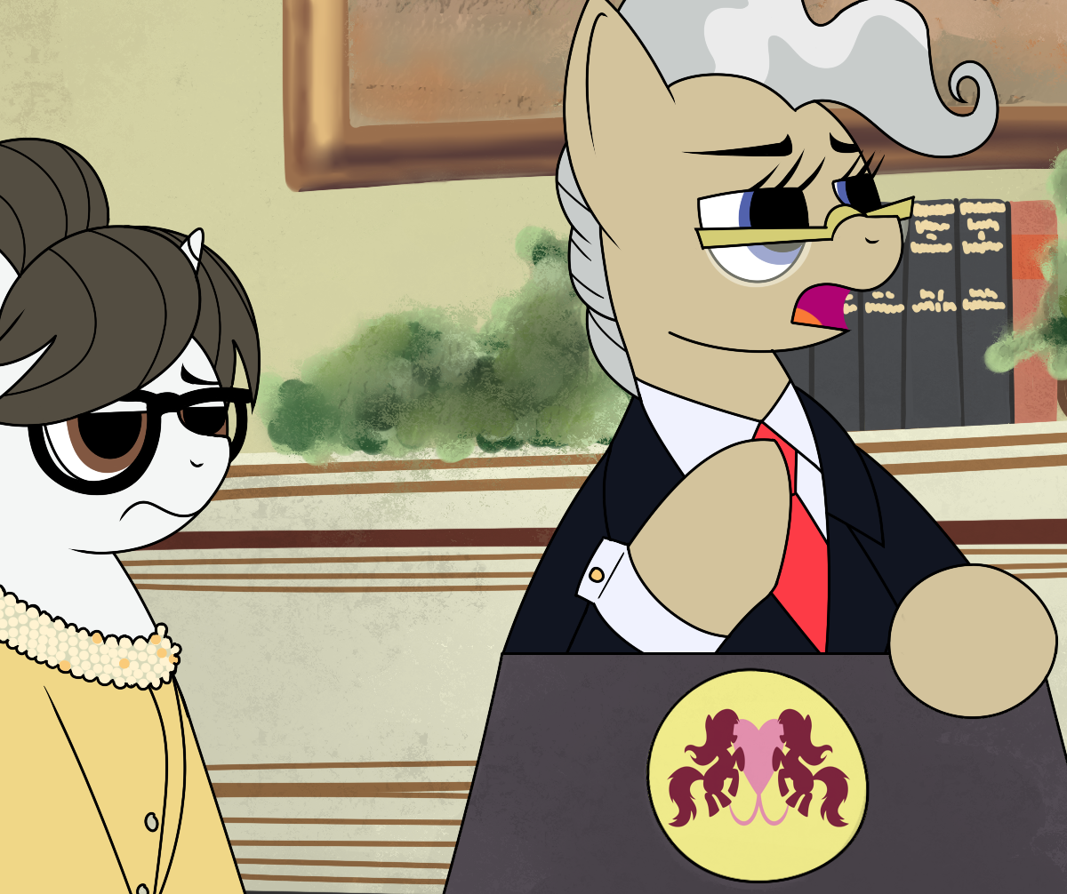 #3559369 - safe, artist:craftedburb, mayor mare, raven, earth pony ...