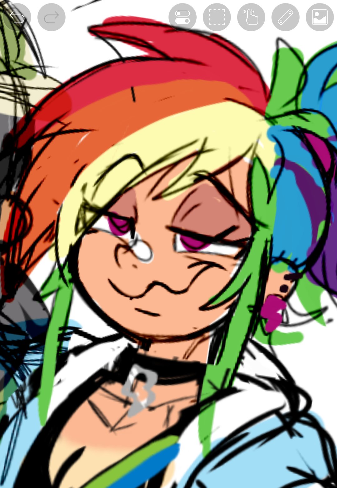 #3559474 - safe, artist:l4zy_4le, rainbow dash, human, g4, breasts, bust, choker, cleavage ...