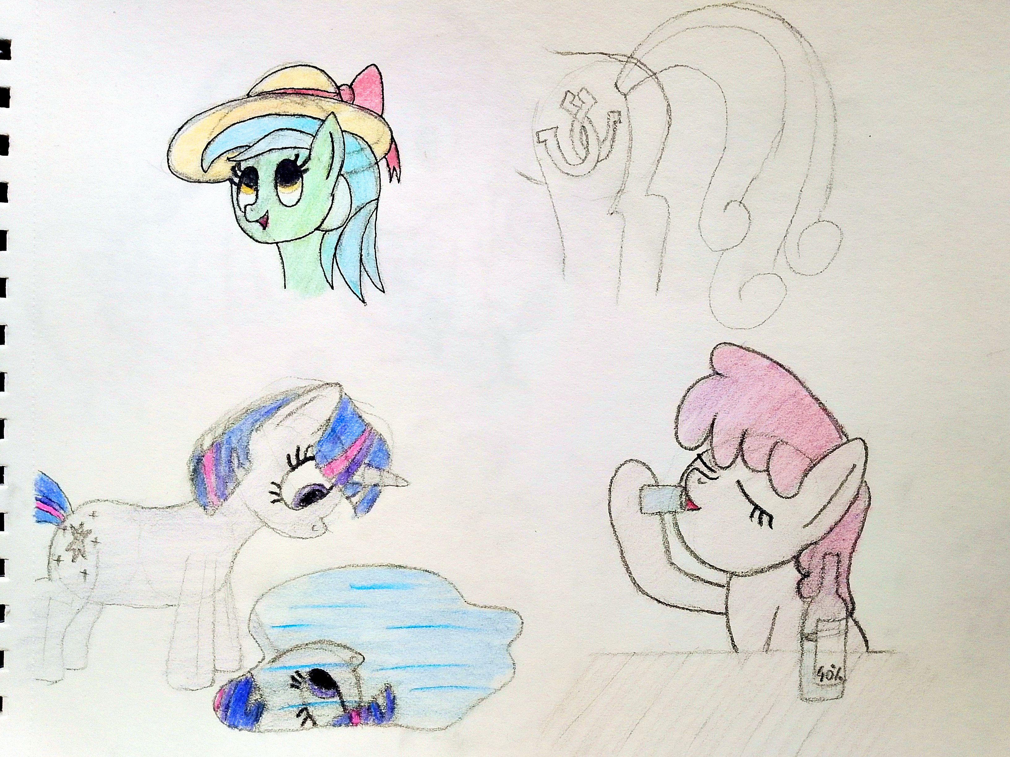 #3559695 - safe, artist:jakusi, berry punch, berryshine, linky, lyra ...