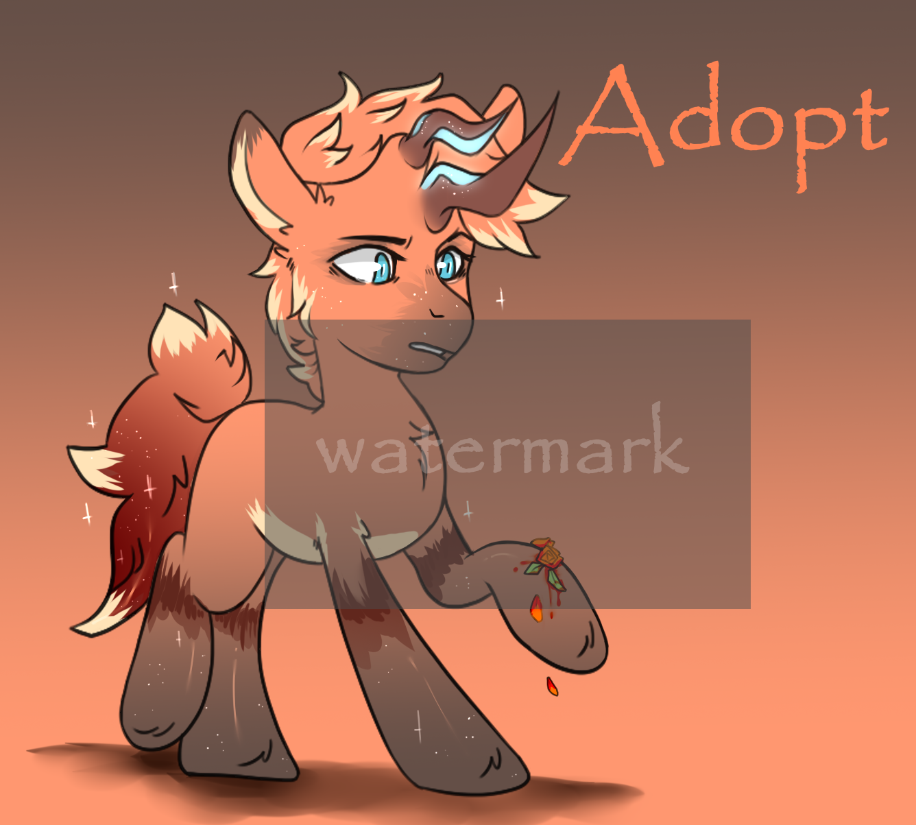 #3561037 - safe, artist:devi, oc, oc only, pony, unicorn, adoptable, gradient background, horn ...