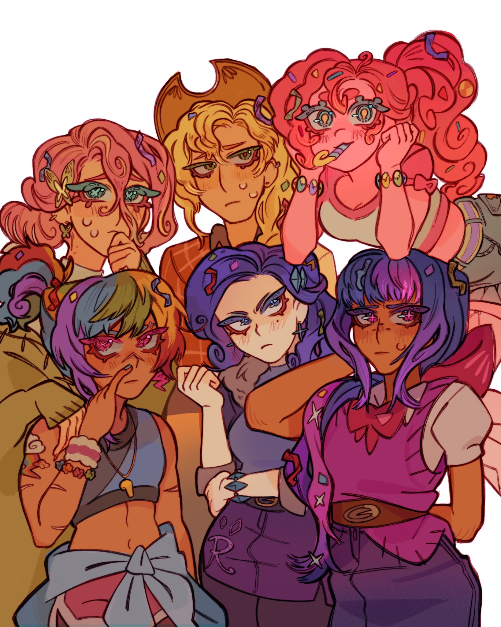 #3562194 - safe, artist:averyarts1, applejack, fluttershy, pinkie pie, rainbow dash, rarity ...