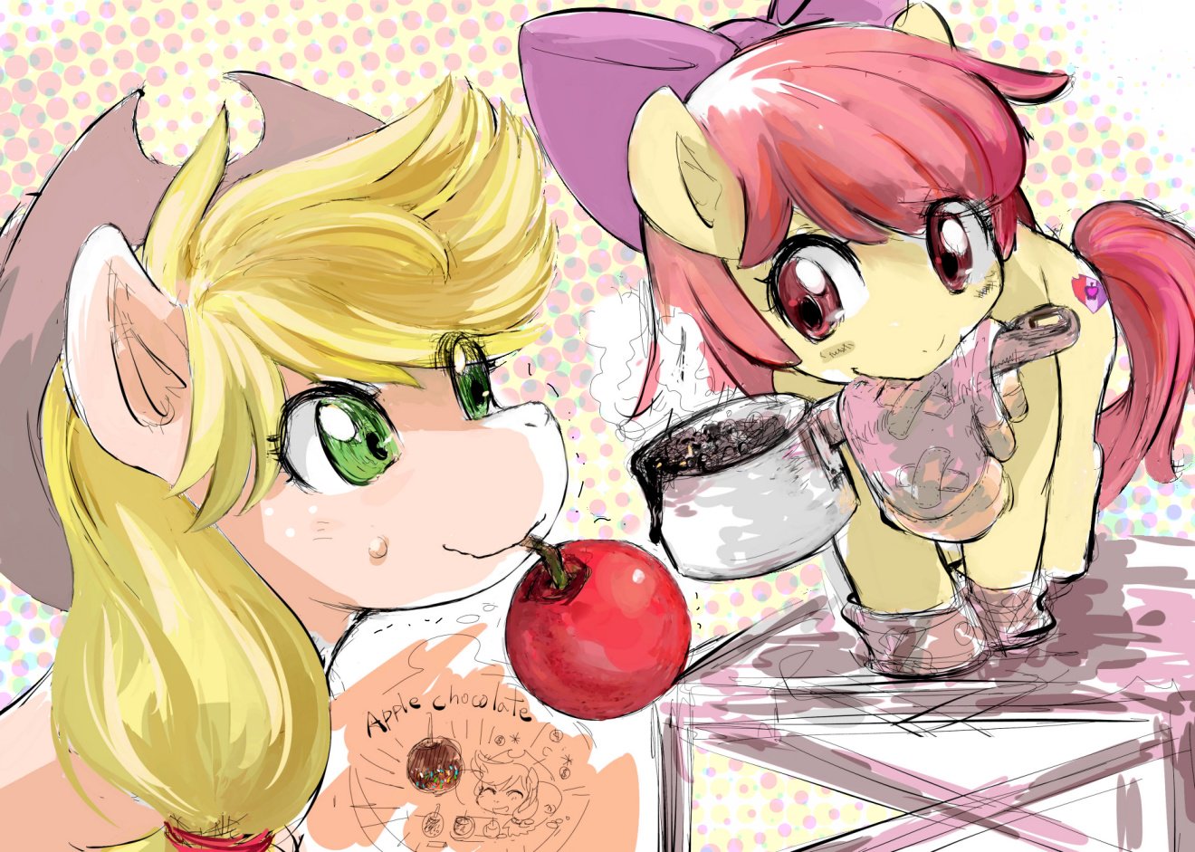 #3562420 - safe, artist:ctog, apple bloom, applejack, earth pony, pony ...