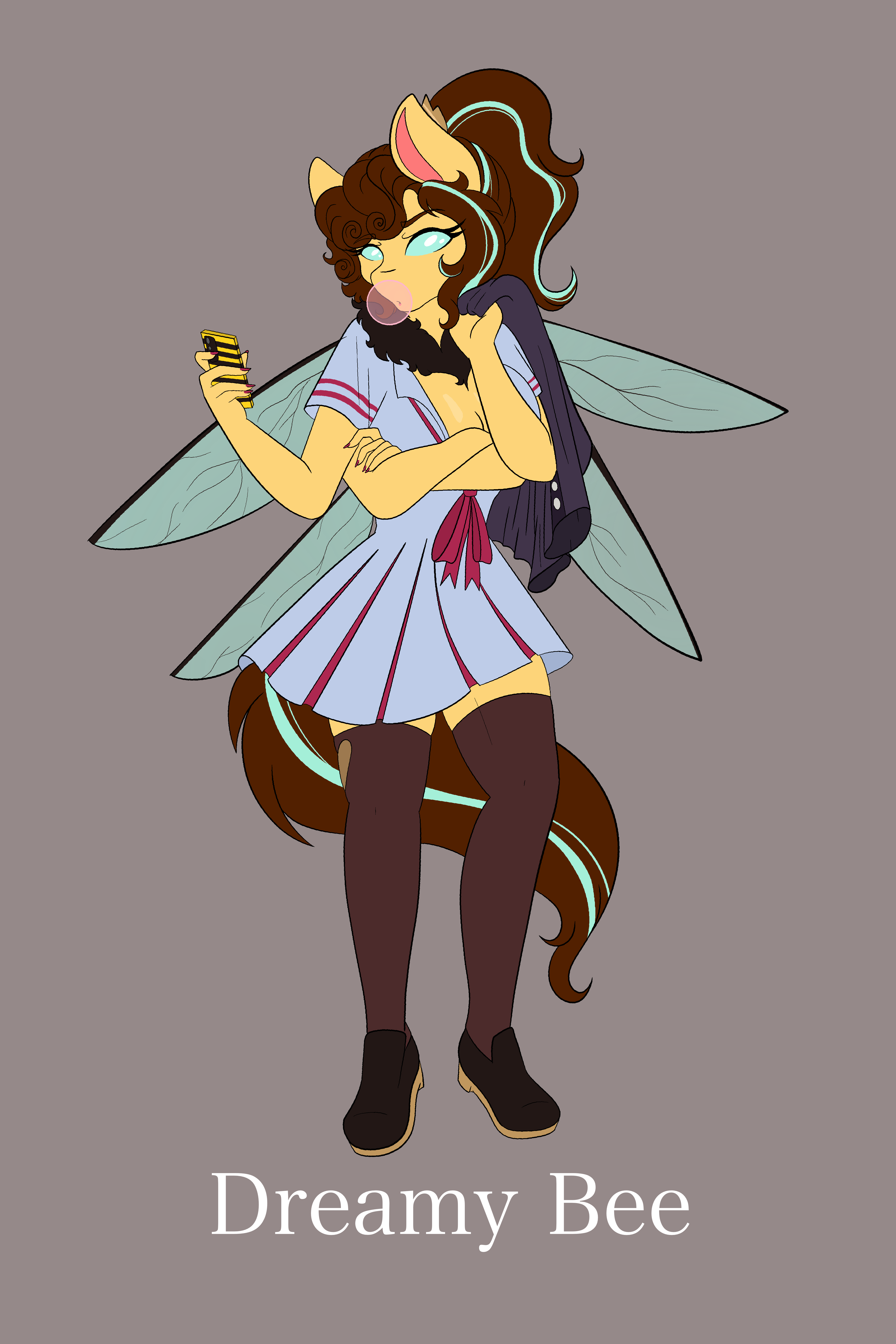 #3577462 - safe, artist:mscolorsplash, oc, oc only, oc:dreamy bee, bee ...