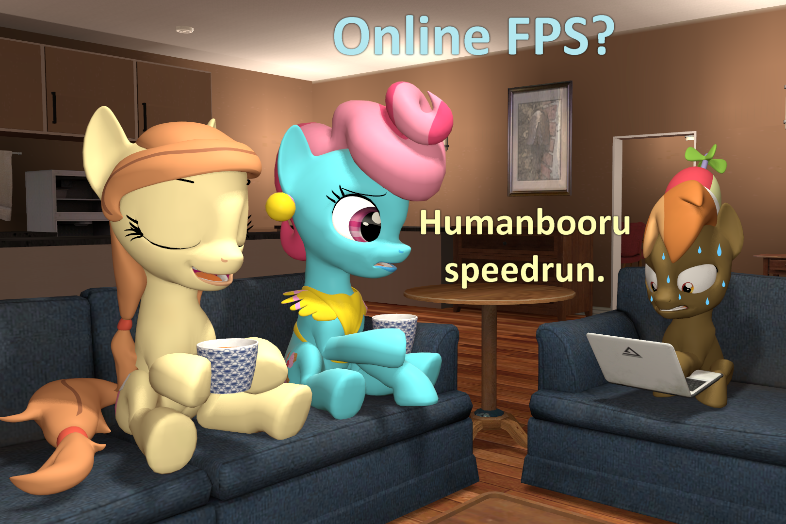 #3577976 - safe, artist:red4567, button mash, cup cake, oc, oc:cream heart, earth pony, pony ...