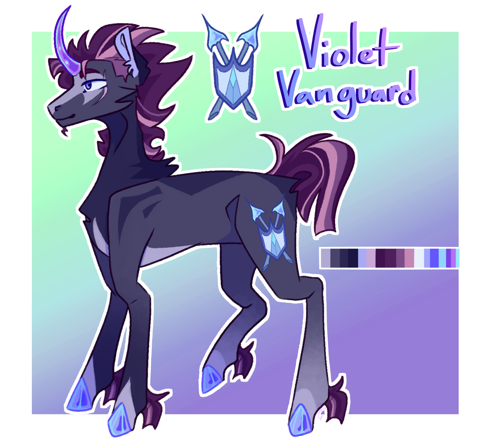 #3578378 - safe, artist:honkhonkbonk, oc, oc only, oc:violet vanguard, pony, unicorn, concave ...