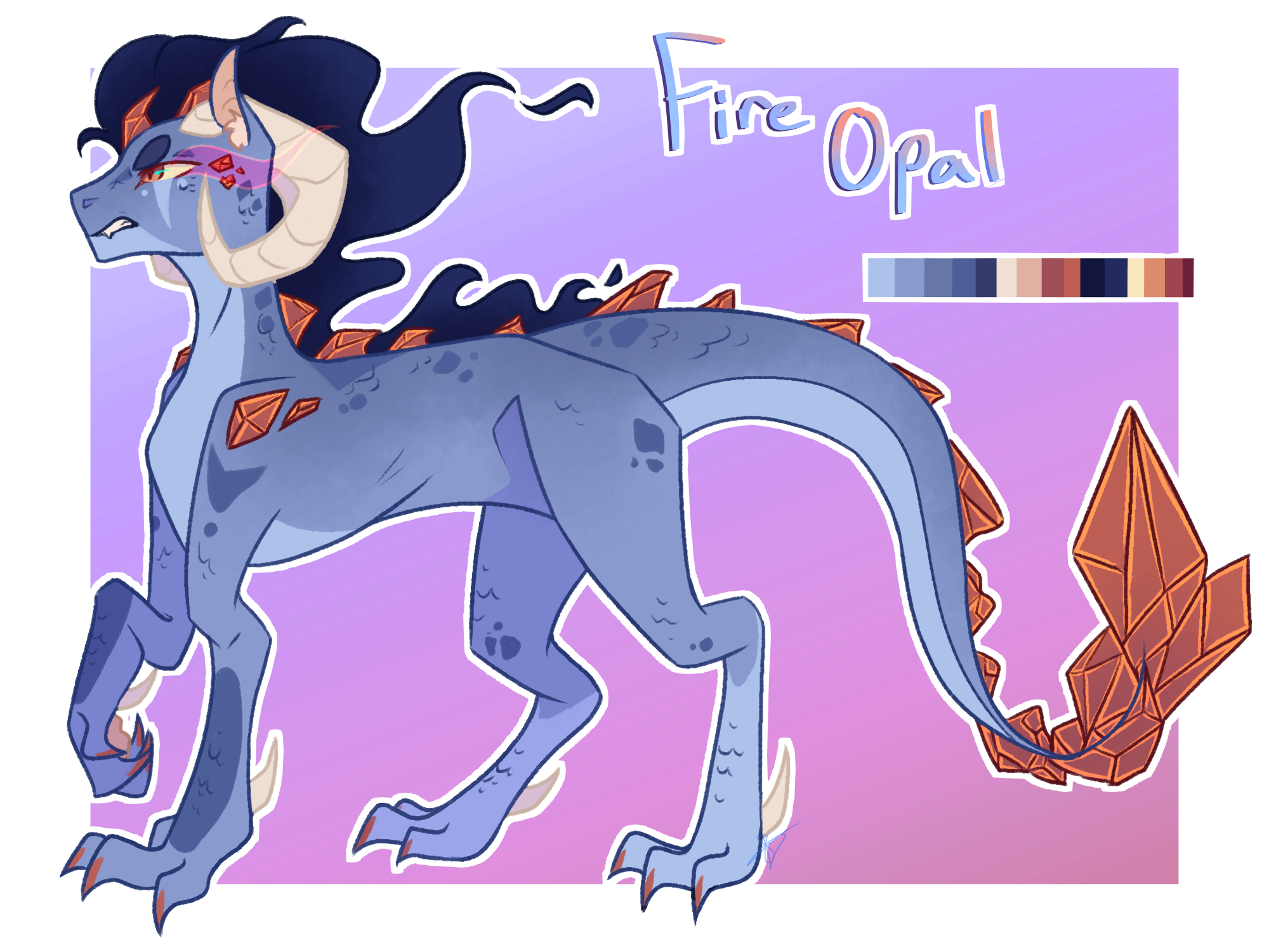 #3578383 - safe, artist:honkhonkbonk, oc, oc only, oc:fire opal, dracony, dragon, hybrid, g4 ...