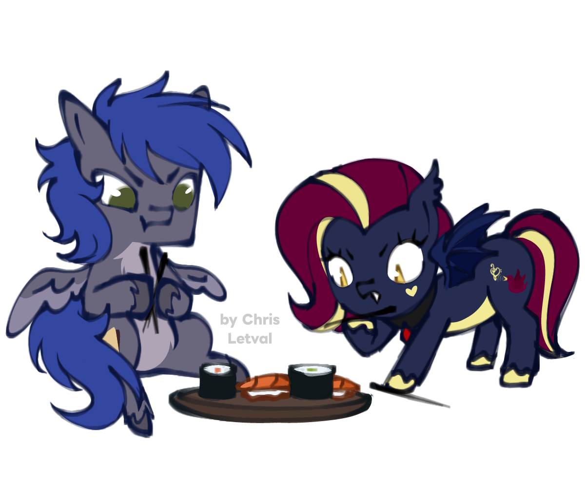 #3584234 - safe, artist:chris letval, oc, oc only, oc:nightingale ode, oc:star reader, bat pony ...