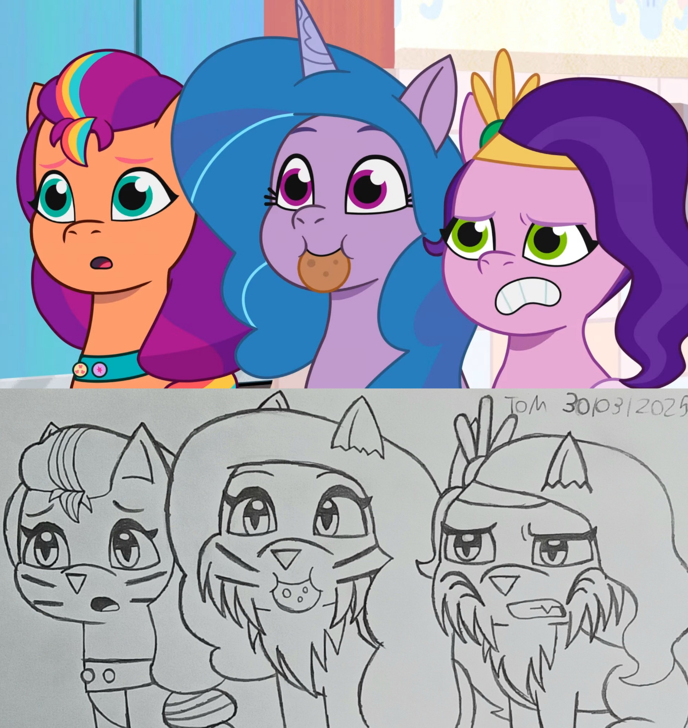 #3584447 - safe, artist:tom artista, edit, edited screencap, screencap, izzy moonbow, pipp ...