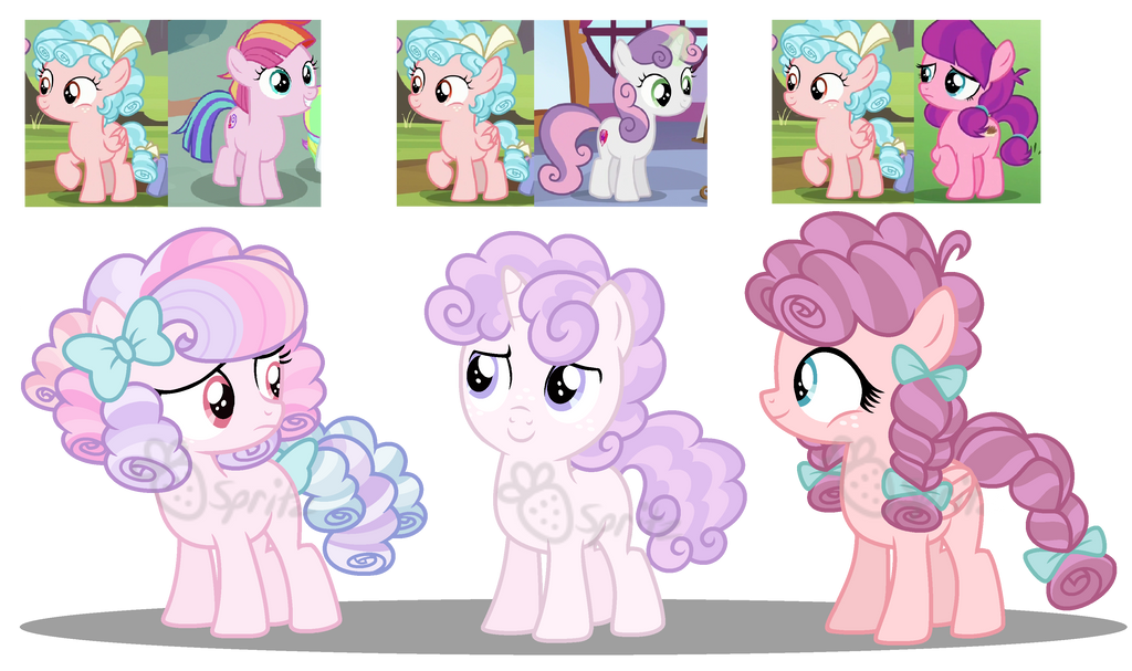 #3585066 - safe, artist:strawberry-spritz, oc, oc only, earth pony, pegasus, pony, unicorn, blue ...