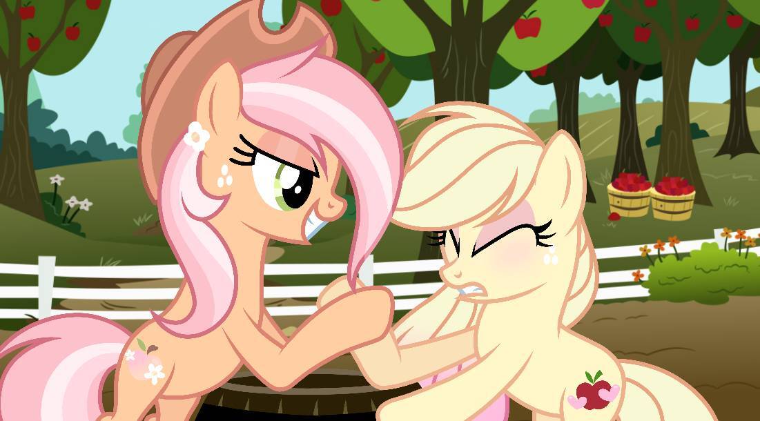 #3585338 - safe, artist:cstrawberrymilk, oc, oc only, oc:apple heart, oc:peachy flowers, earth ...