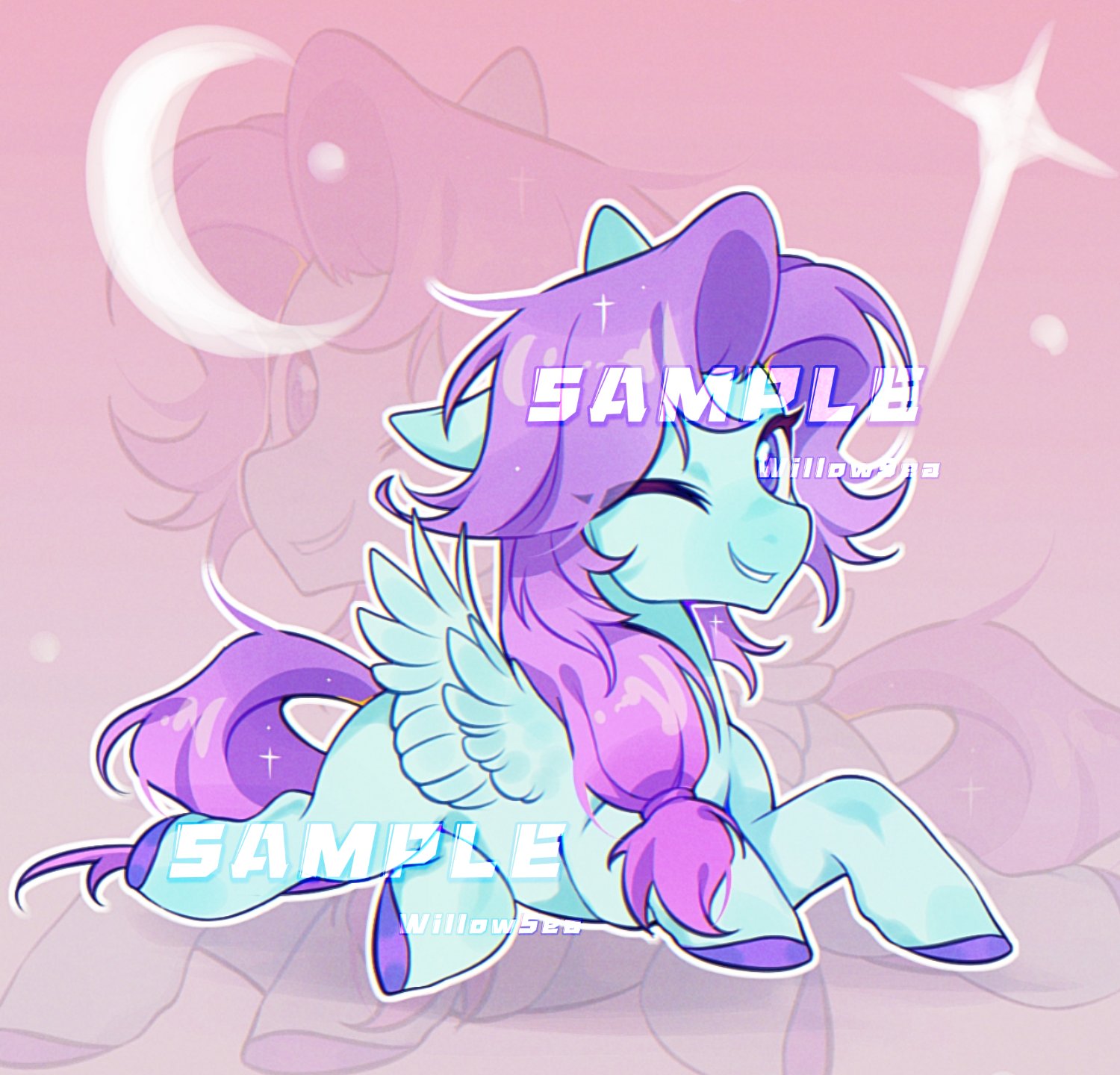 #3585937 - safe, artist:willowseapty, oc, oc only, oc:fancies moonwing, pegasus, pony, lying ...