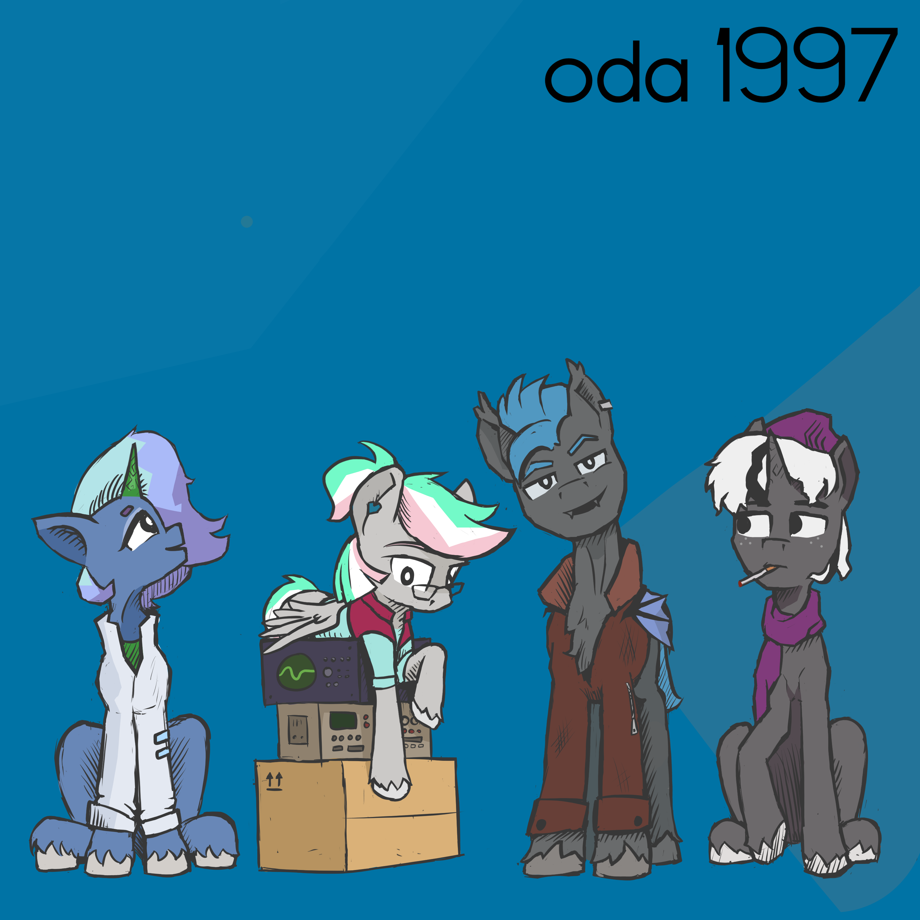 #3585961 - safe, artist:parab3llum, oc, oc only, oc:cyanite star, oc:marcel lumin, oc:shirley ...