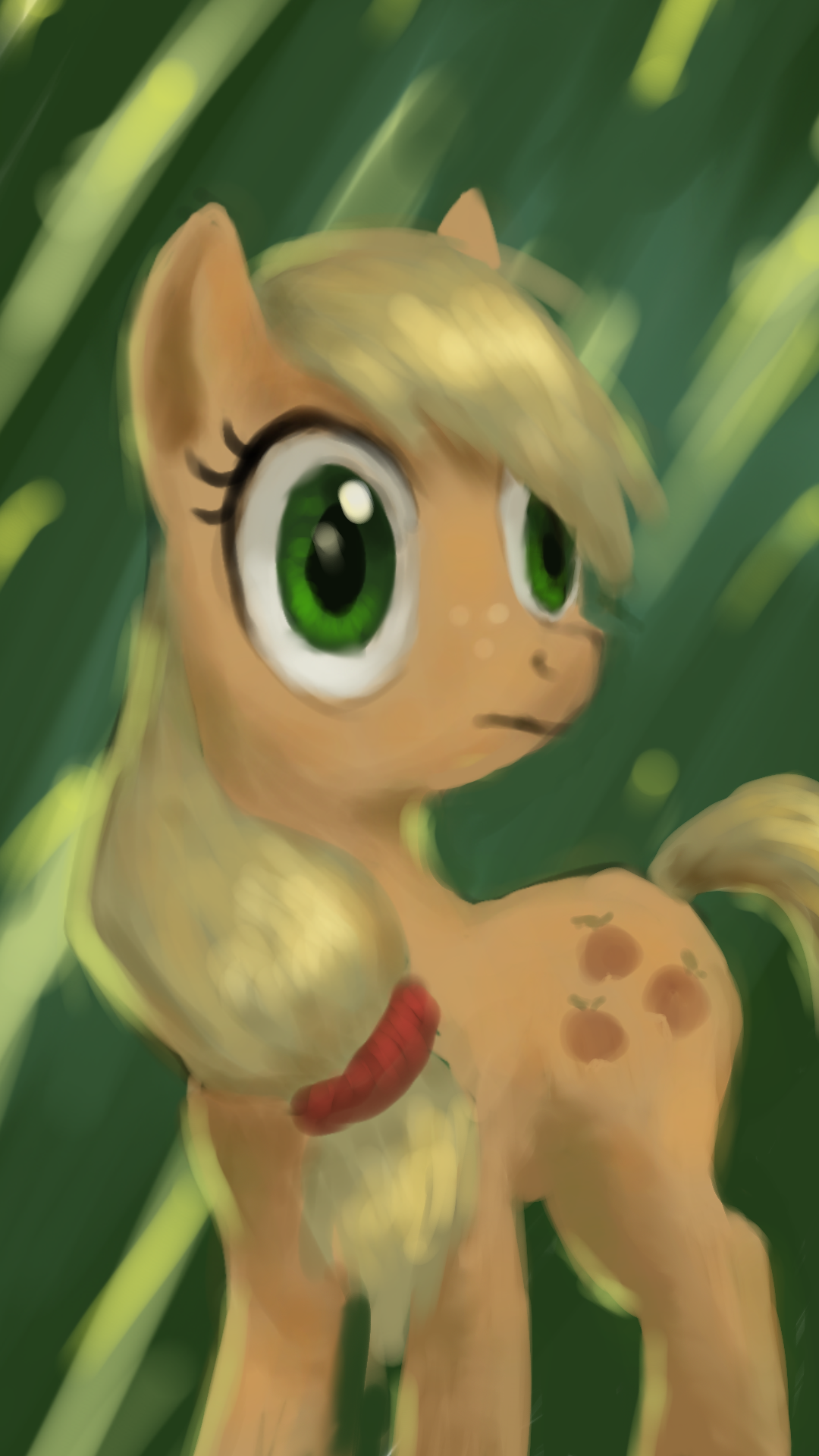 #3586115 - safe, artist:chem-alkina, applejack, earth pony, pony, g4, abstract background ...