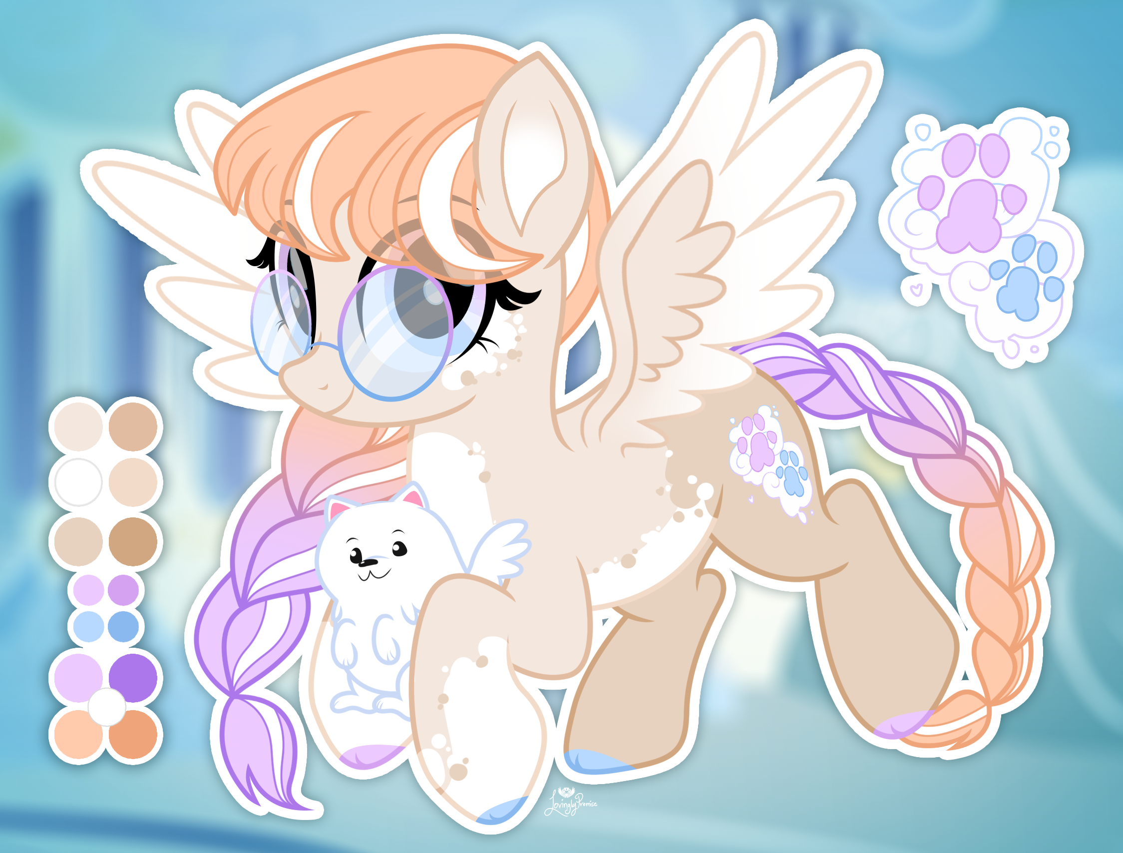 #3587633 - safe, artist:lovinglypromise, oc, oc only, oc:pawsy puff, dog, original species ...