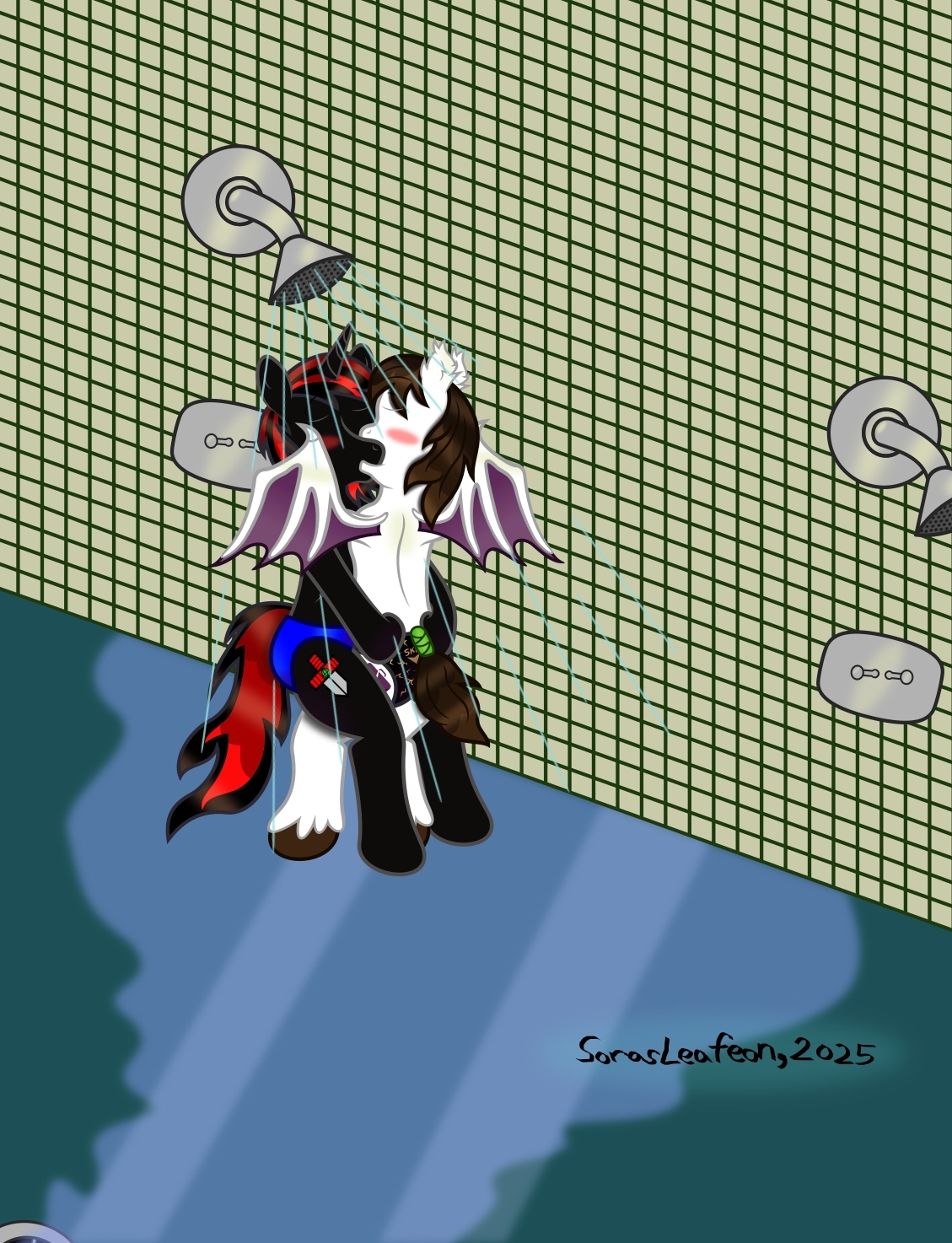 #3588495 - suggestive, artist:sorasleafeon, oc, oc only, oc:jolting madness, oc:shadow sora, bat ...