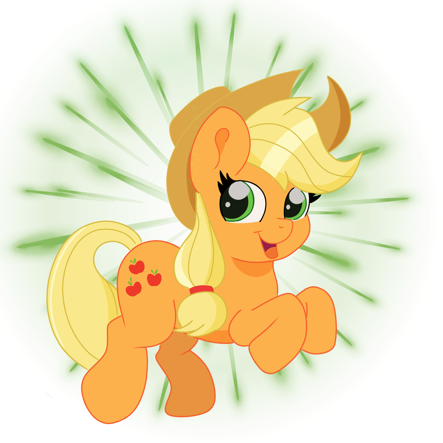 #3588610 - safe, artist:sparkly-retsuko, applejack, pony, g4, chibi, solo - Derpibooru