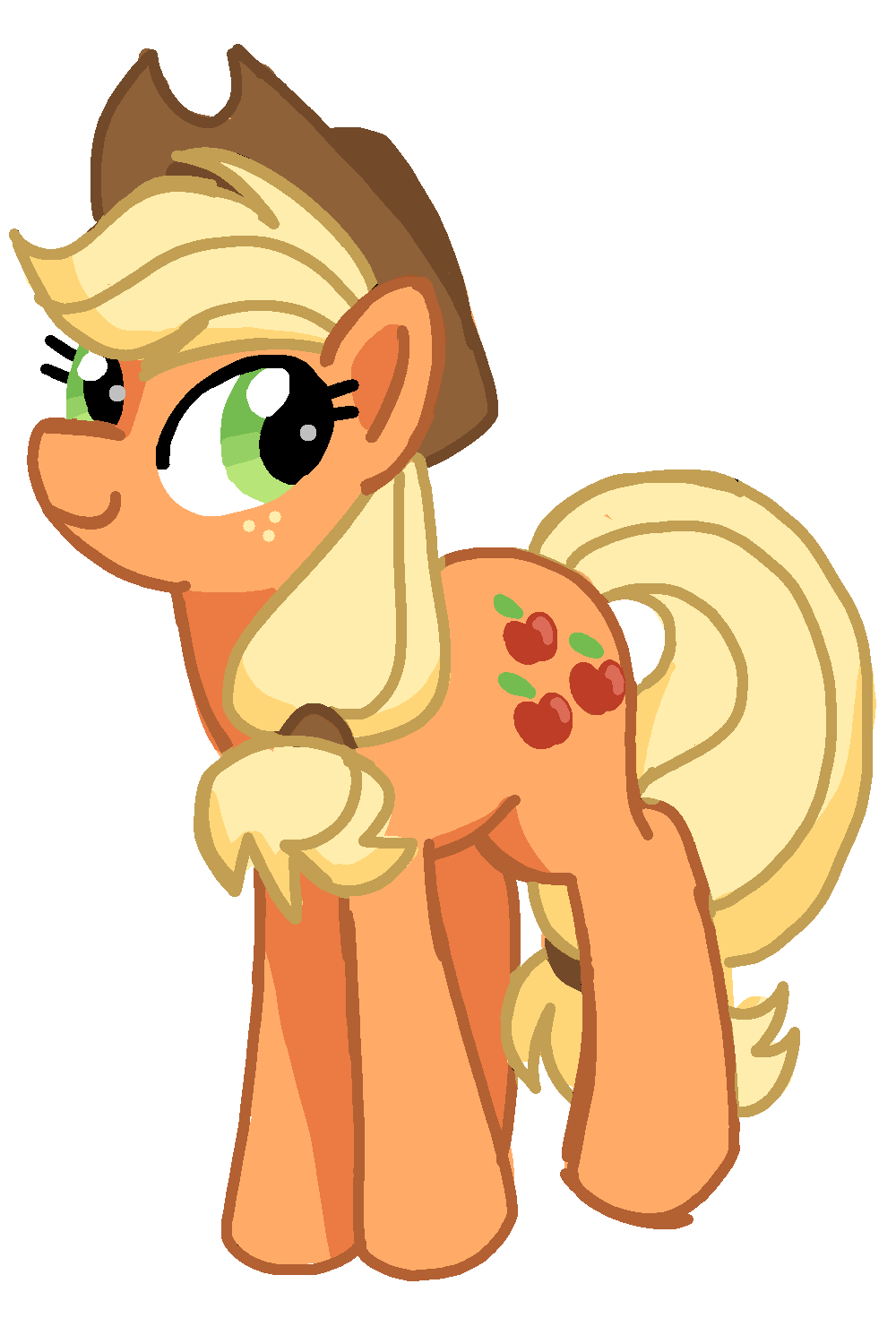 #3589096 - safe, artist:fieamarket, applejack, earth pony, pony, g4, applejack's hat, aside ...