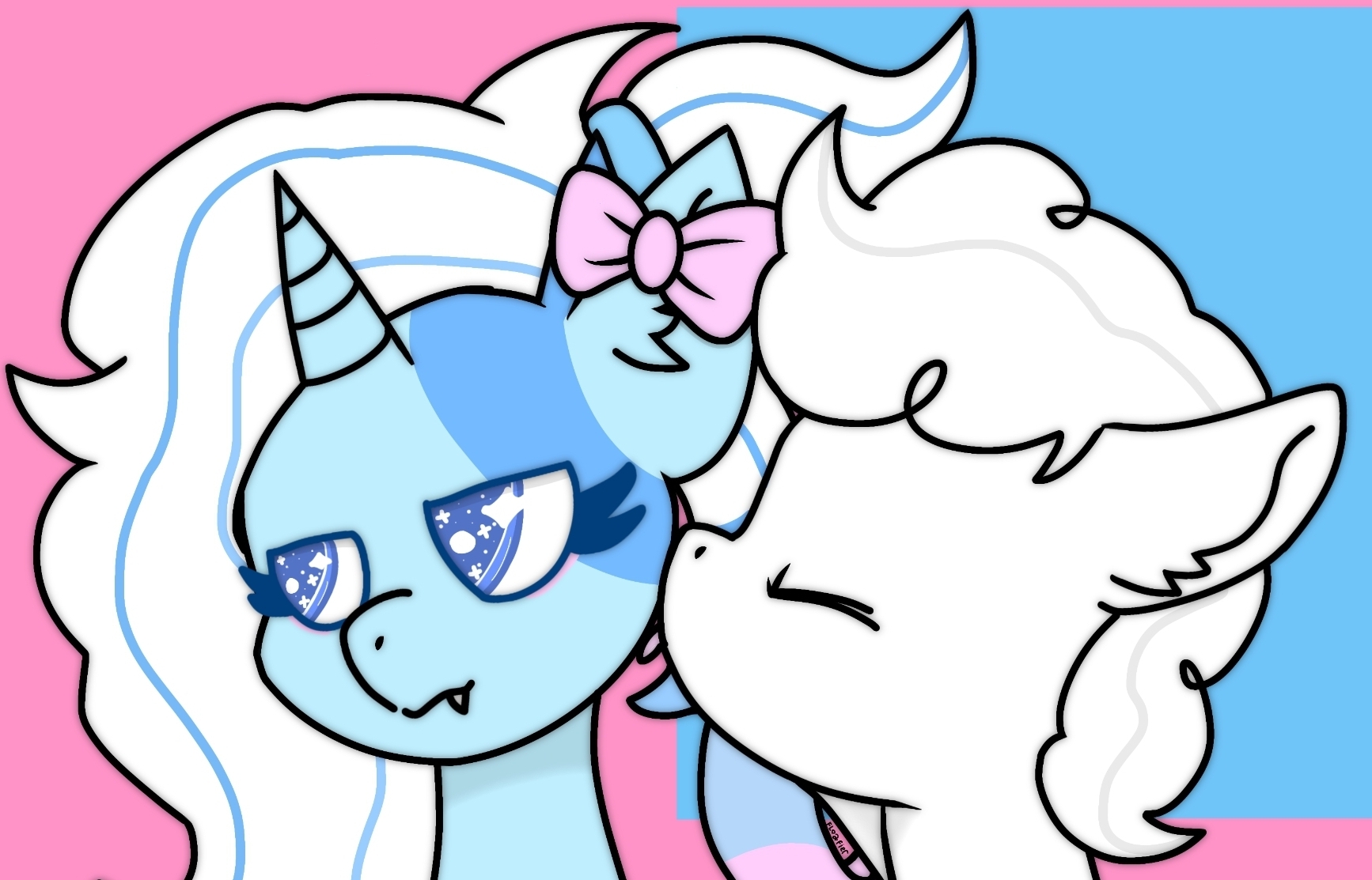 #3589152 - safe, artist:floafier, oc, oc only, oc:floofs, oc:frozenstara, alicorn, bat pony ...