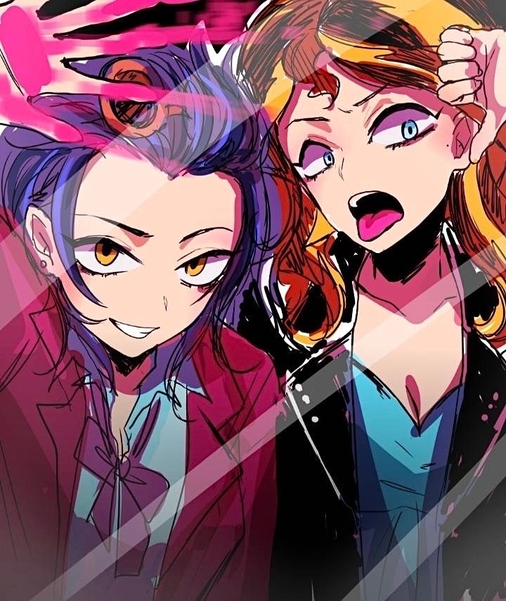 #3578679 - safe, artist:weiliy, indigo zap, sunset shimmer, human ...