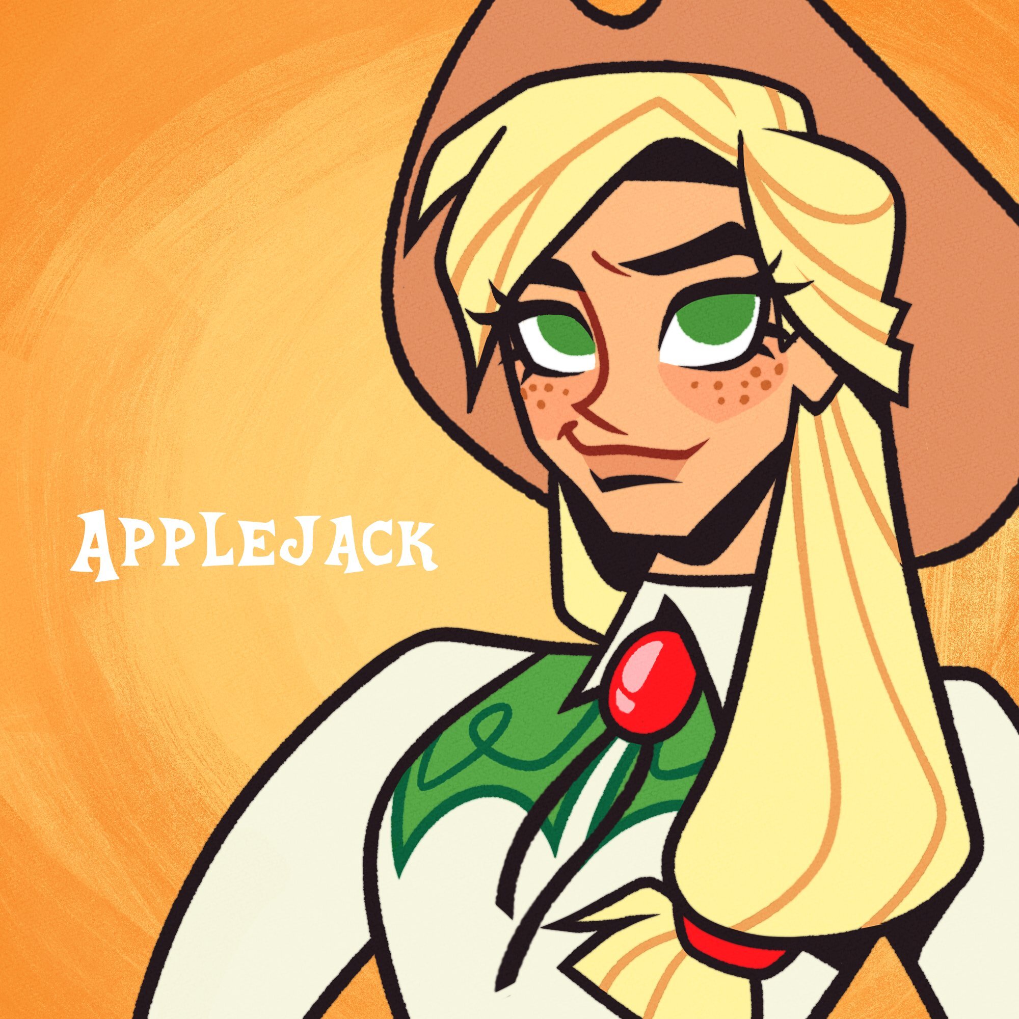 #3579124 - safe, artist:polochka_art, applejack, human, g4, applejack's ...