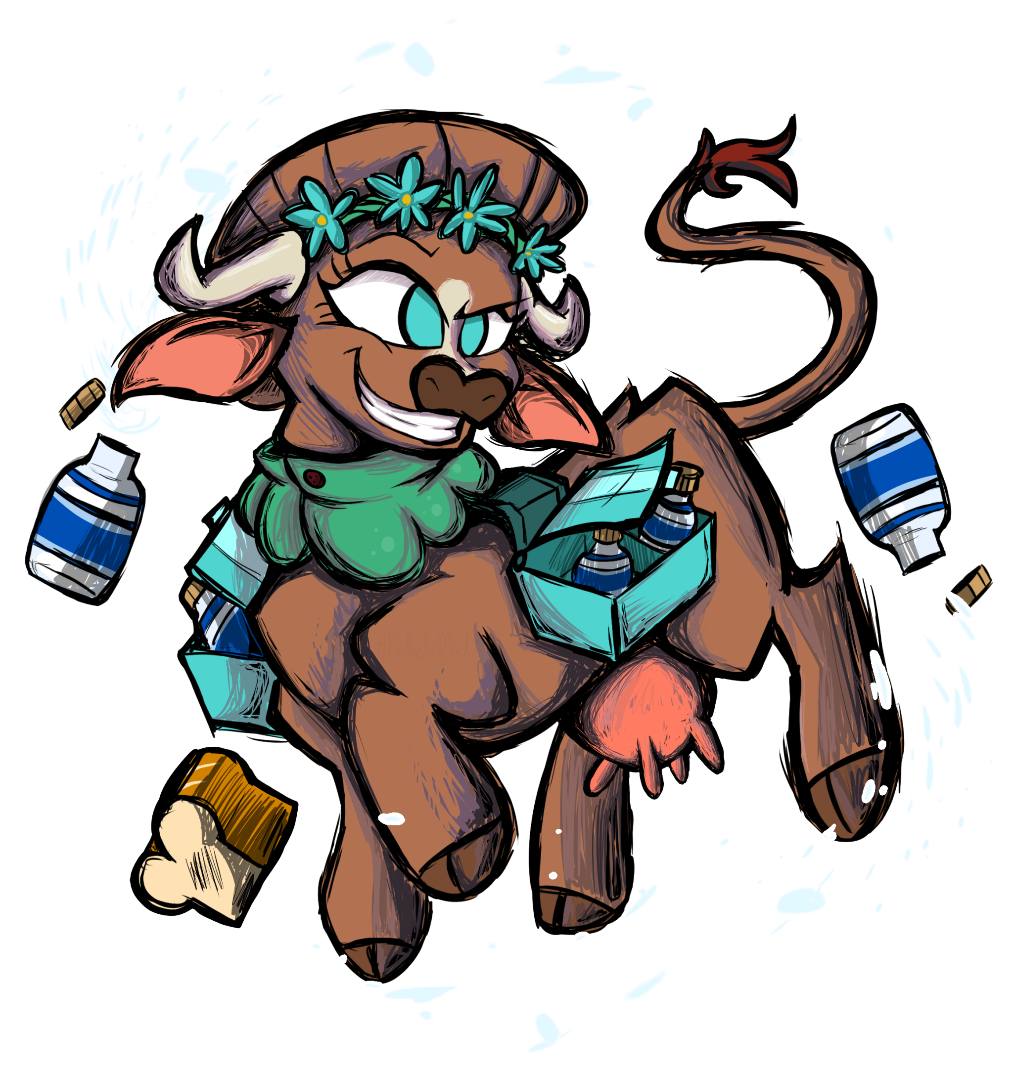 #3590210 - safe, artist:malachimoet, madison (tfh), cow, them's fightin ...