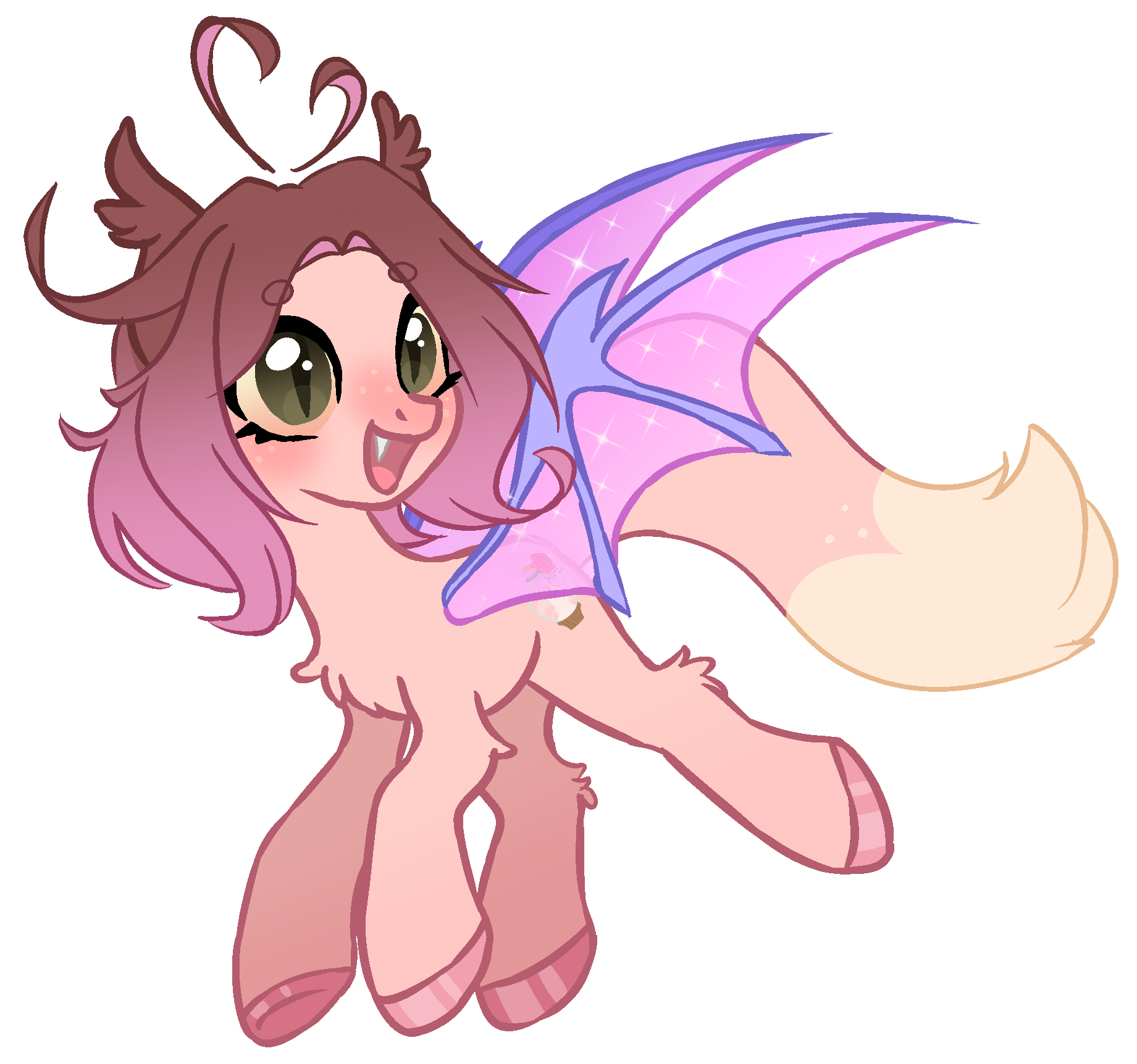 #3590268 - safe, artist:mewverse, oc, oc only, oc:cinnamon fawn, bat pony, hybrid, pony, base ...