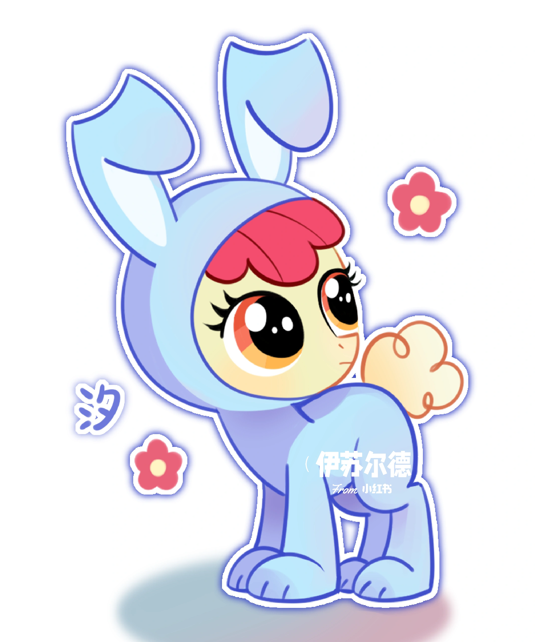 #3590772 - safe, artist:雨汐汐, apple bloom, earth pony, pony, g4, animal ...