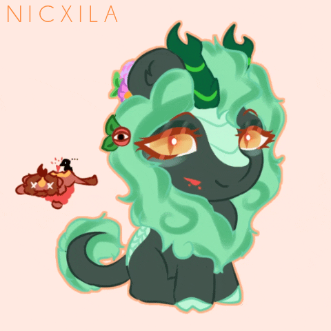 #3591100 - safe, artist:nicxila, oc, kirin, g4, animated, blood, duo ...