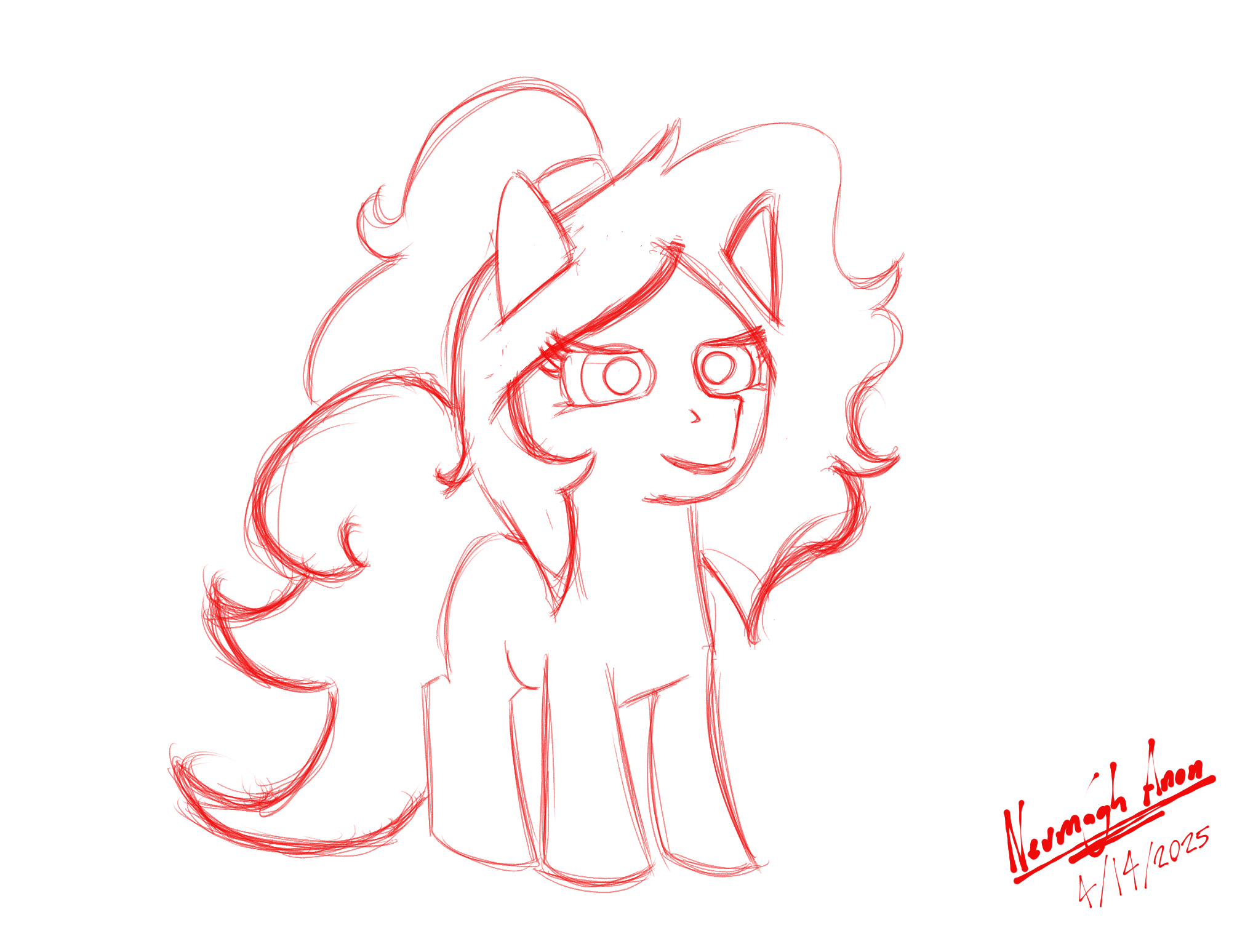 #3591381 - safe, artist:neumaghanon, oc, oc only, oc:scarlet strands, earth pony, pony, simple ...